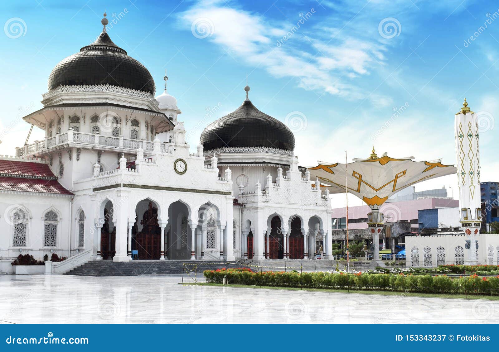 Baiturrahman Grand Mosque, Banda Aceh Stock Image - Image of design ...