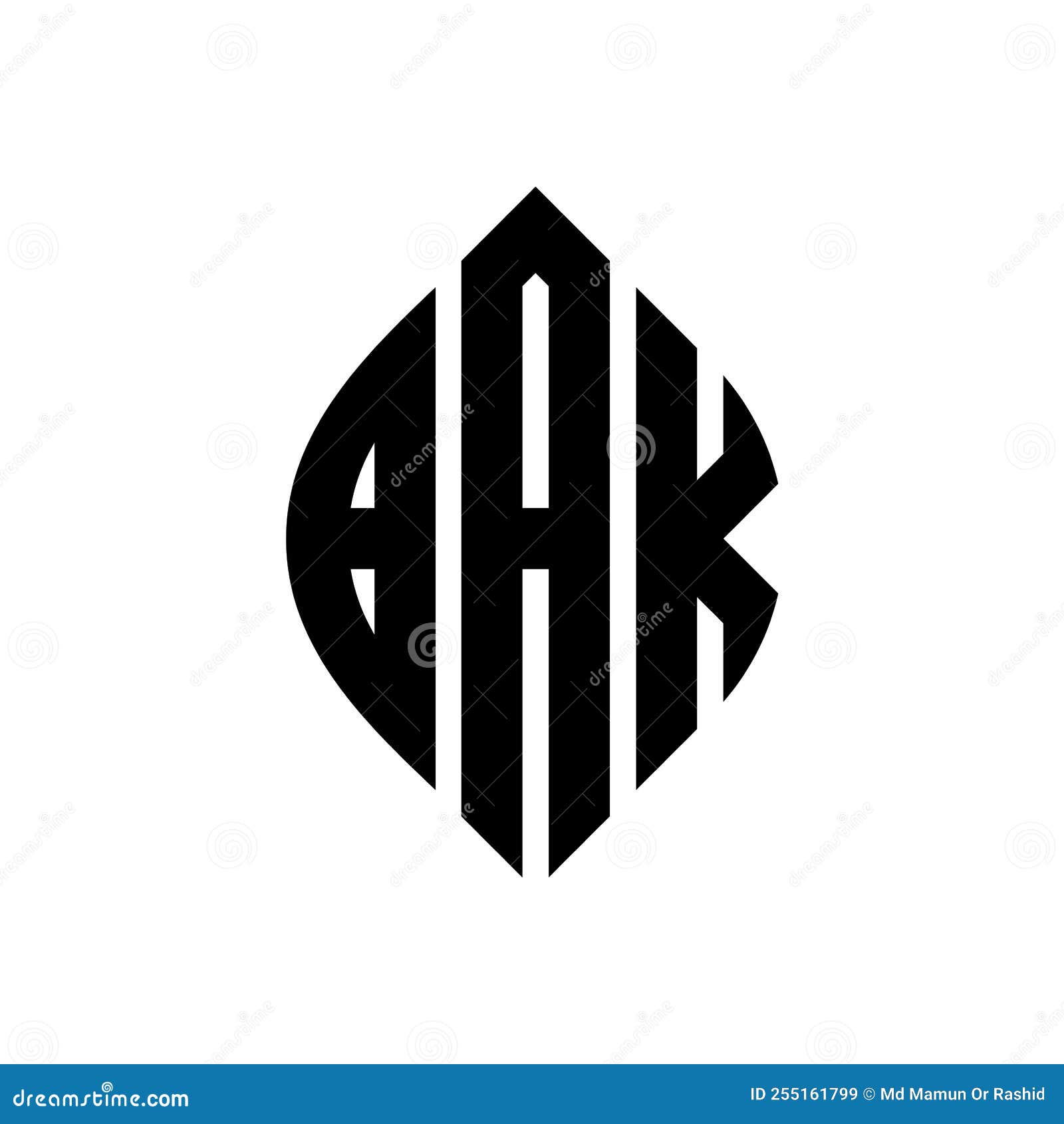 BAK Circle Letter Logo Design with Circle and Ellipse Shape. BAK ...