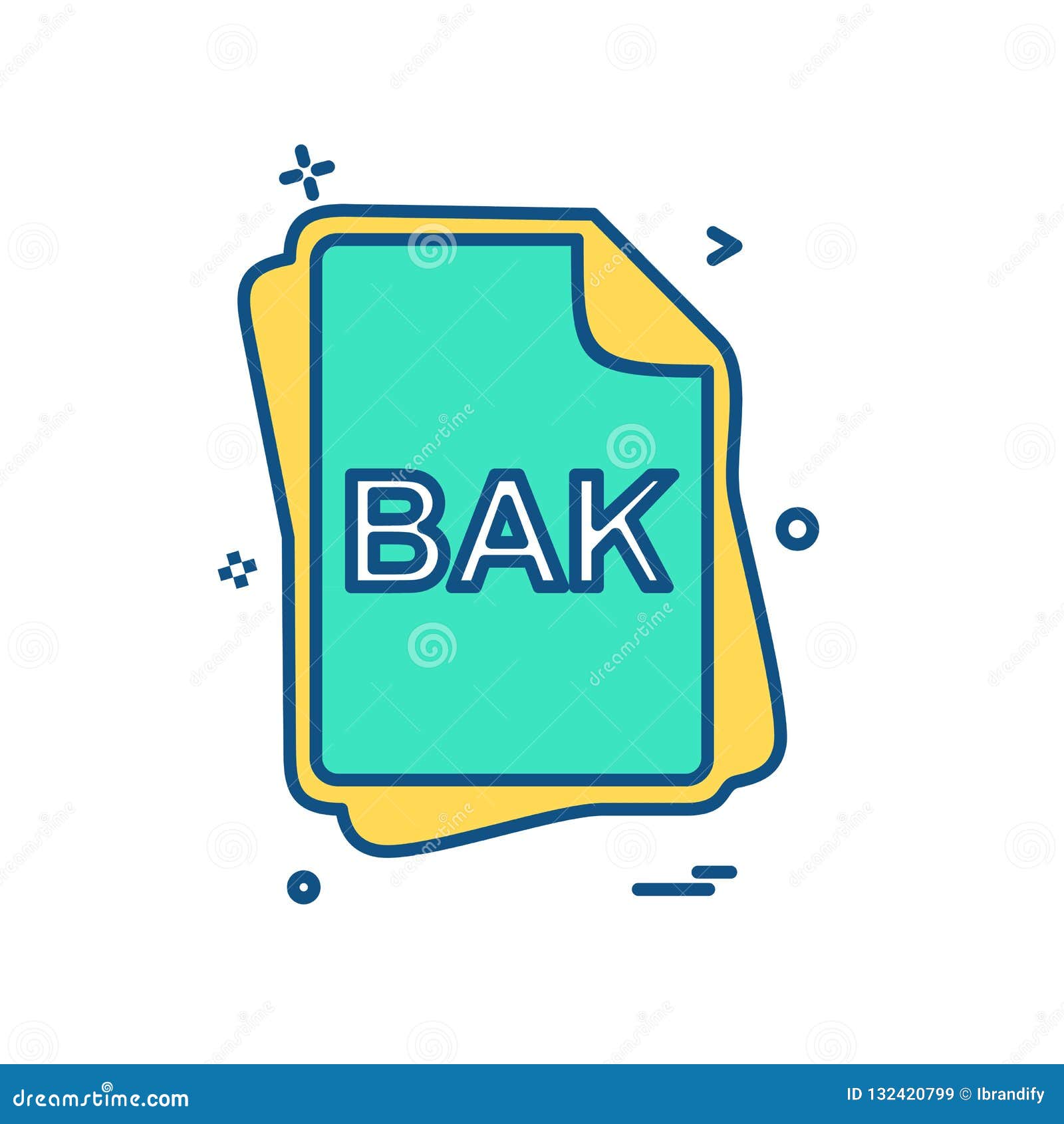 BAK File Type Icon Design Vector Stock Vector - Illustration of ...