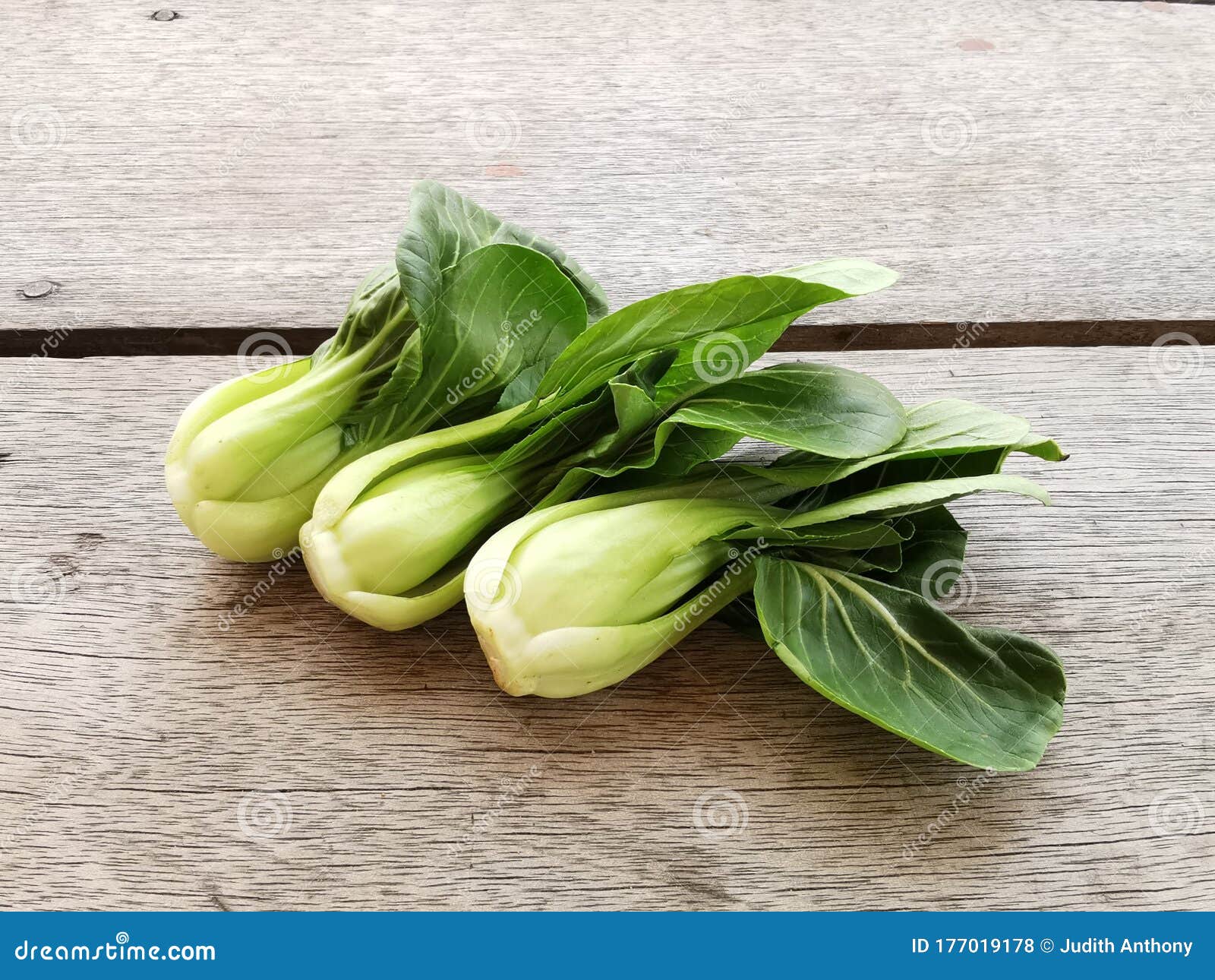 Bakchoy Chinese Vegetable on Wooden Plank. Stock Photo - Image of ...