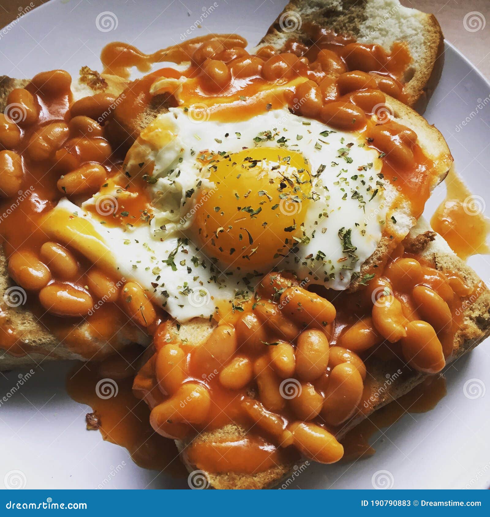 Breakfast stock image. Image of sideup, breakfast, bean - 190790883