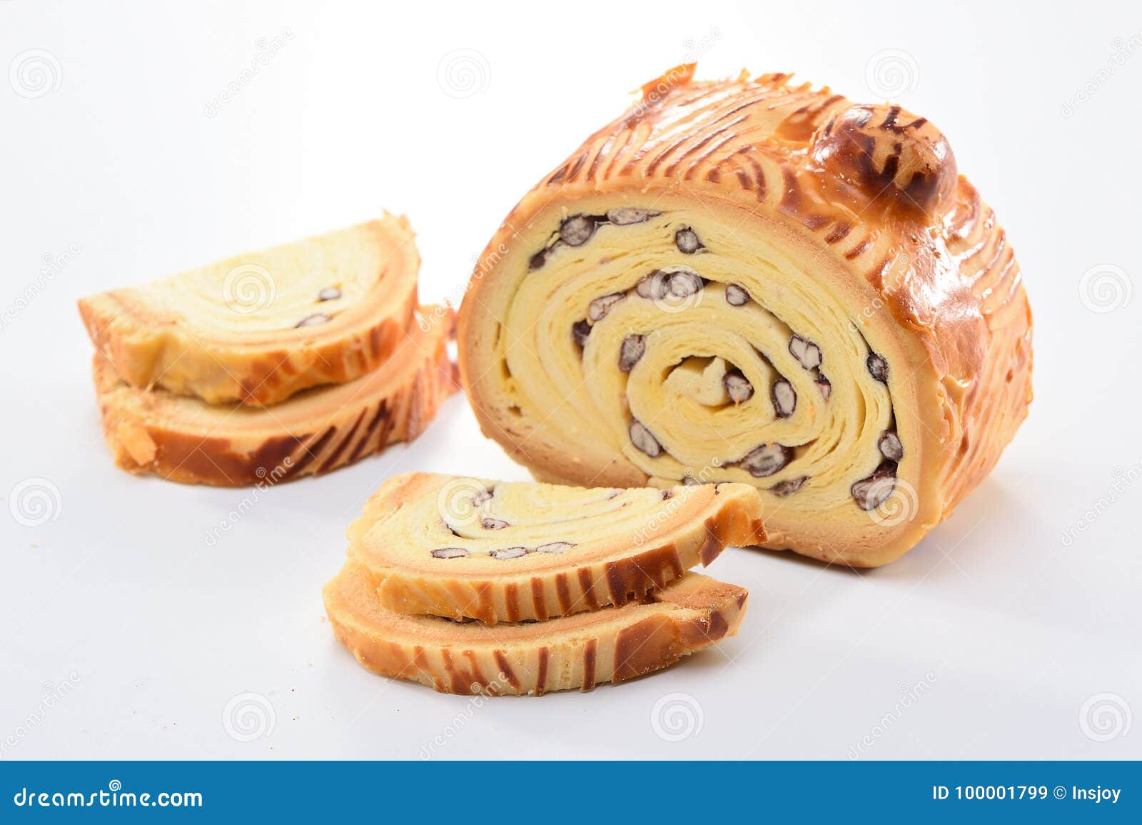 Bake Bread with Wood Grain on a Block Wood on White Background Stock ...