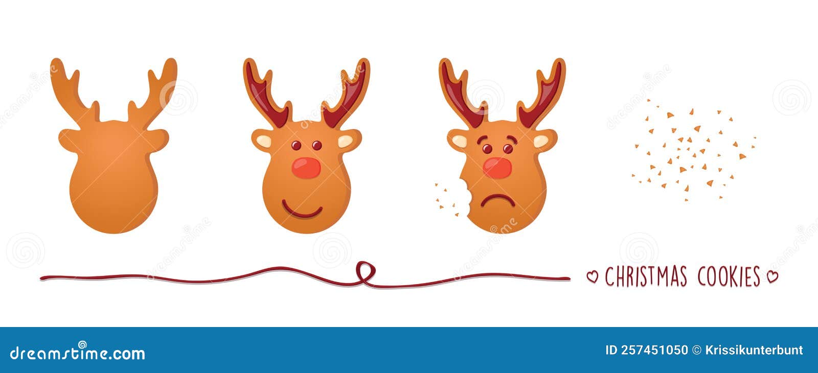 Bake Decorate and Eat Gingerbread Deer Christmas Cookie Stock Vector ...