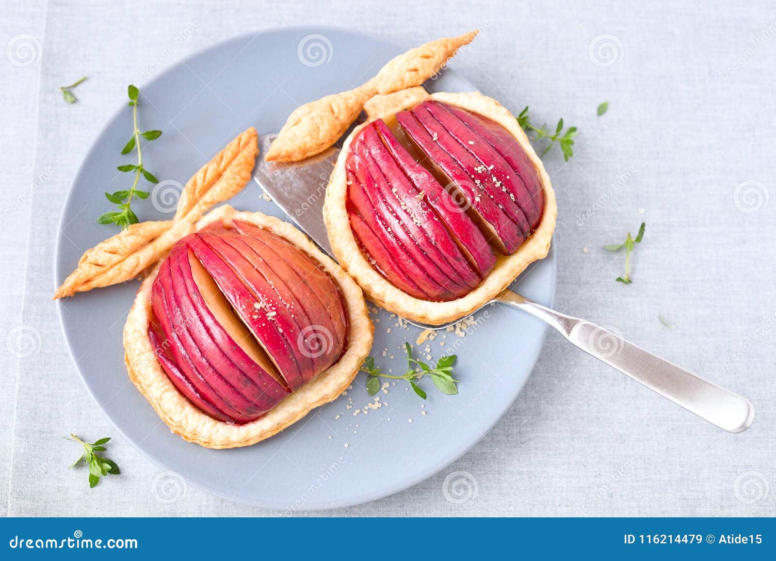 Baked Apple in Puff Pastry. Stock Image - Image of shaped, appetizer ...