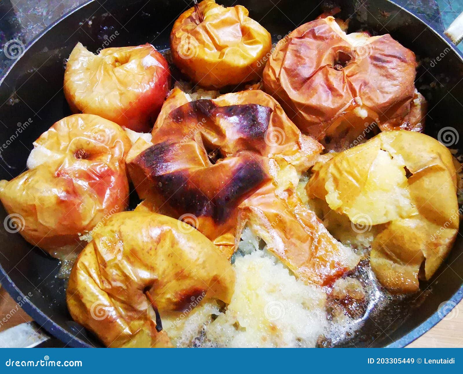 Baked Apples in the Oven Tray Stock Image - Image of healthy, gourmet ...