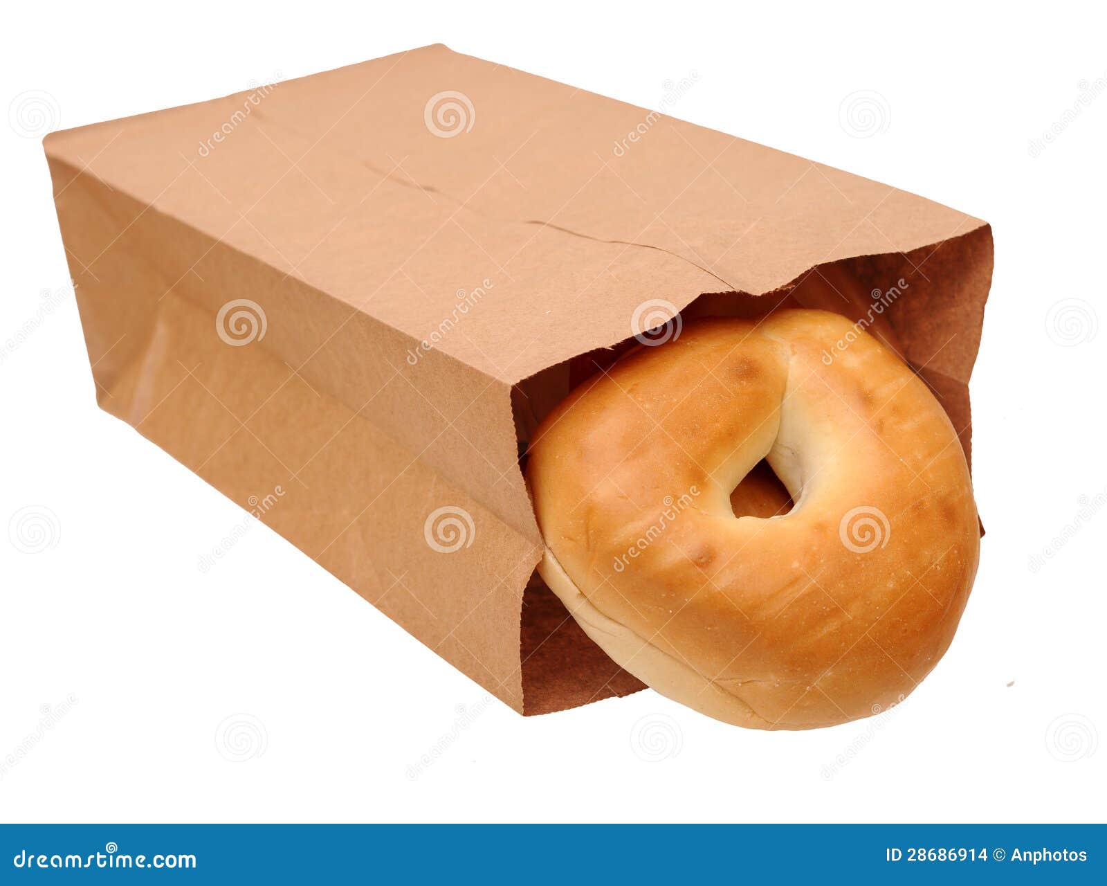 Baked bagels in paper bag stock photo. Image of bakery - 28686914