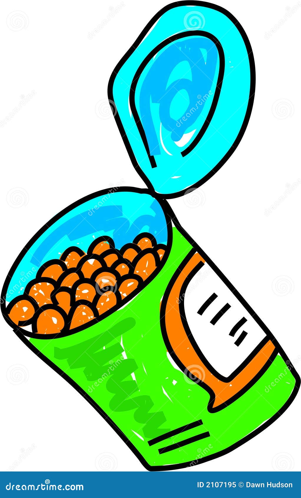 Baked Beans With Surprised On White Background Vector Illustration ...
