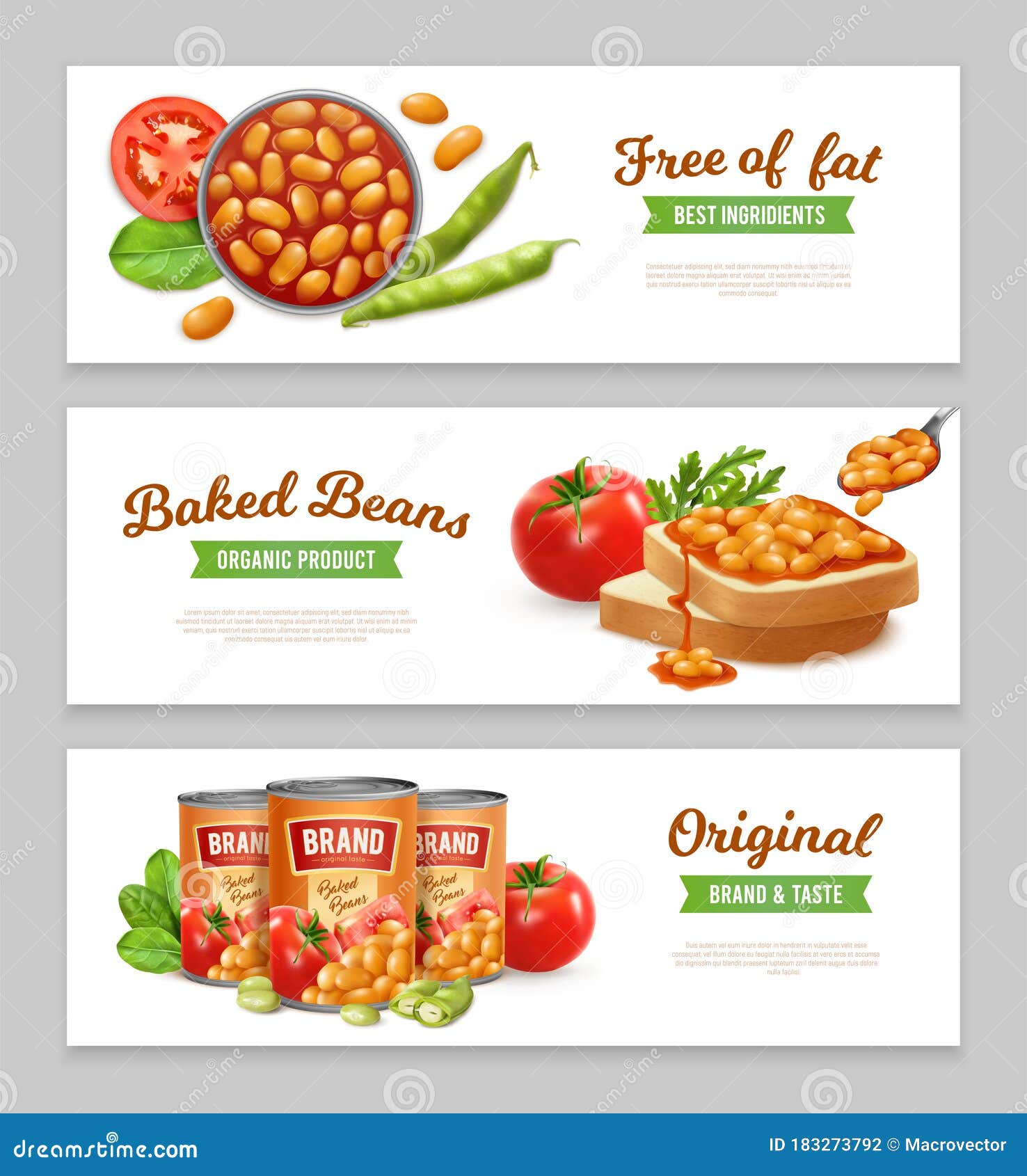 Baked Beans Poster Set Vector Illustration | CartoonDealer.com #190578404