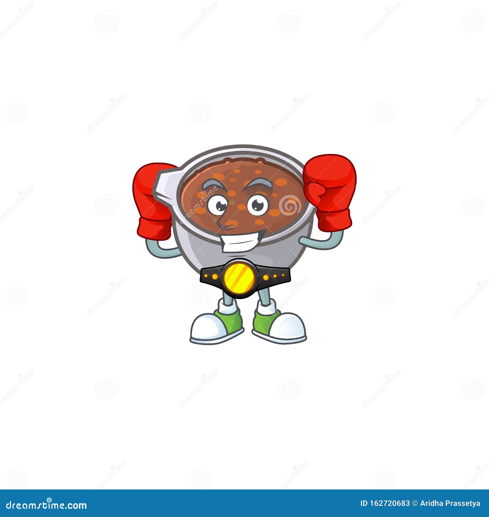 Baked Beans in Bowl with Boxing Mascot Stock Vector - Illustration of ...