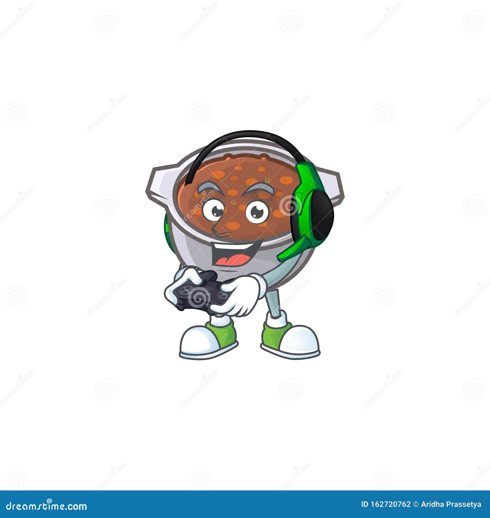 Baked Beans in Bowl with Bring Gaming Mascot Stock Vector ...