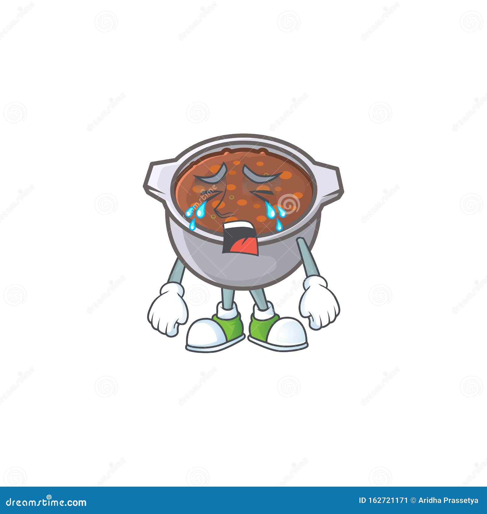 Baked Beans with Crying on White Background Stock Vector - Illustration ...