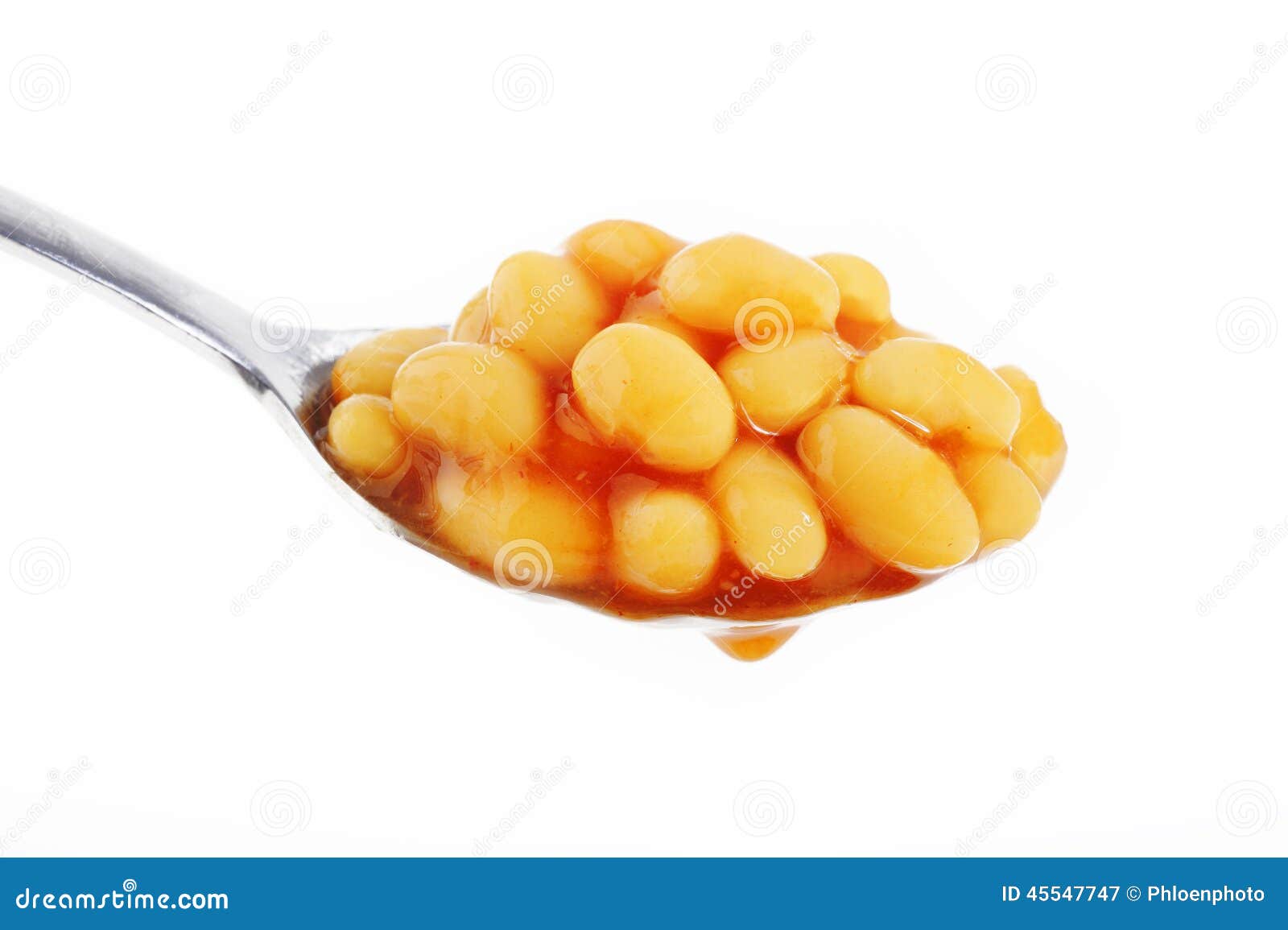 Baked beans in spoon stock image. Image of tomato, bean - 45547747