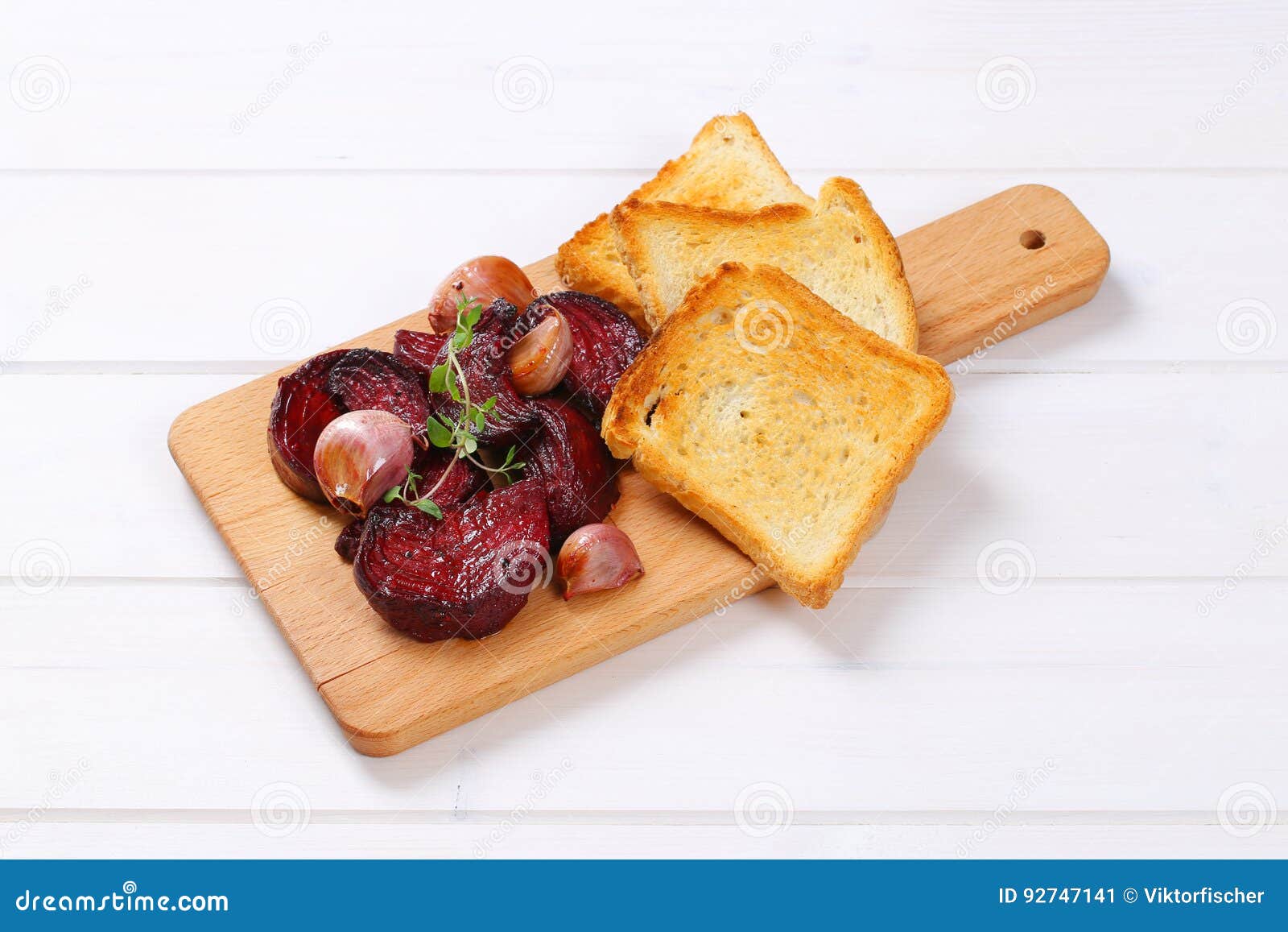 Baked Beetroot with Garlic and Toasts Stock Image - Image of bread ...