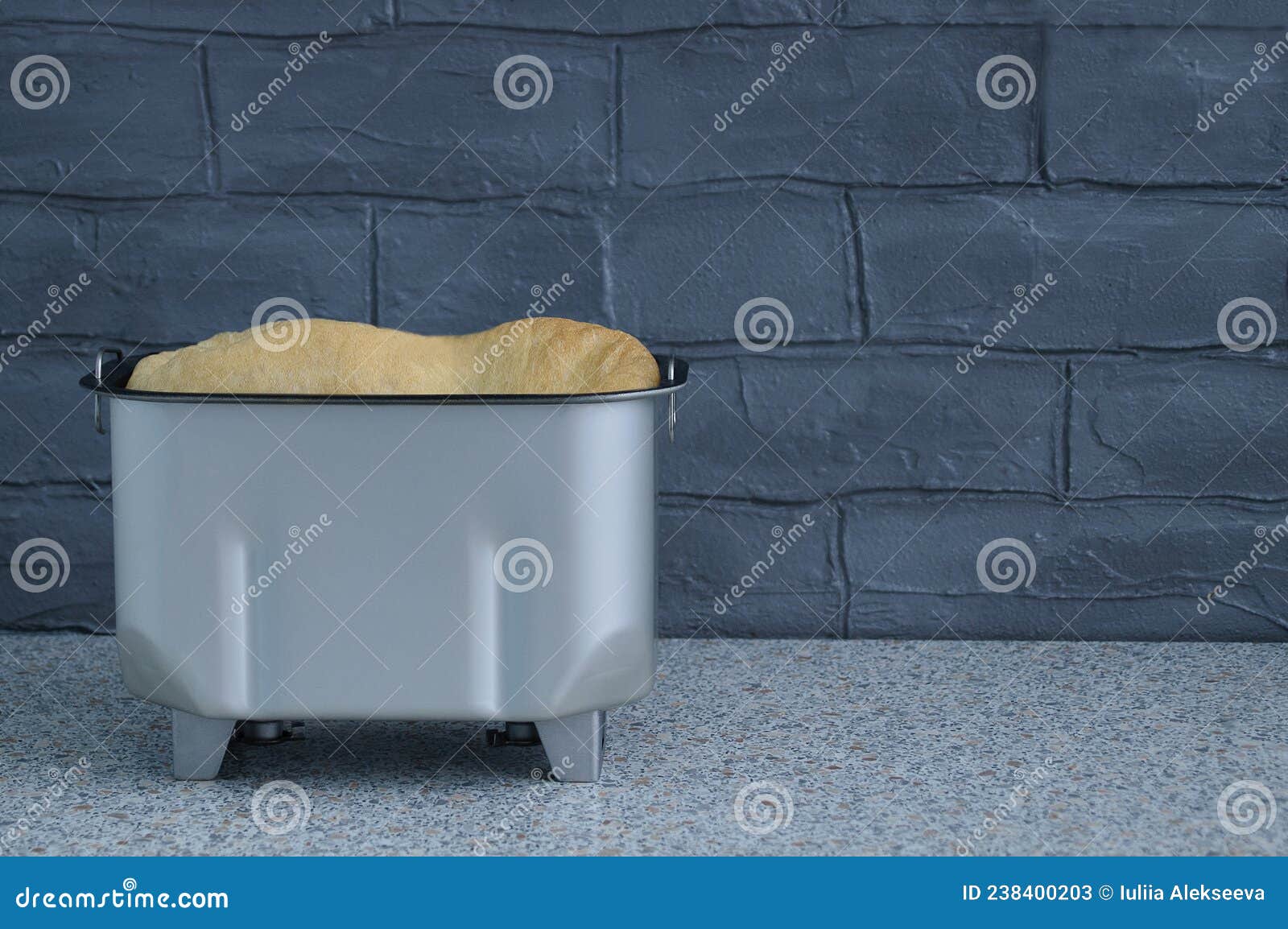 Baked Bread in a Metal Mold after Baking in Bread Maker Stock Image ...