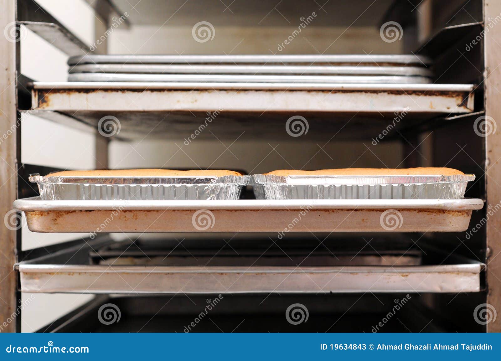 Baked Bread on the Rack from Front View Stock Image - Image of ...