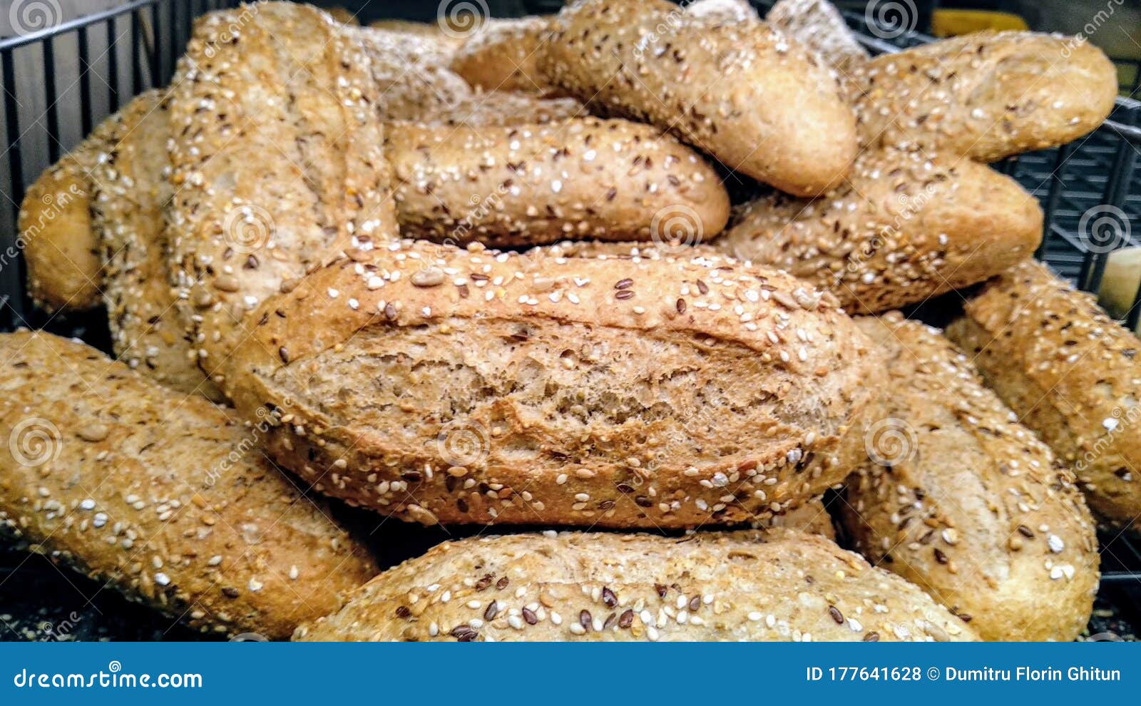 Baked bread with seeds stock photo. Image of healthy - 177641628