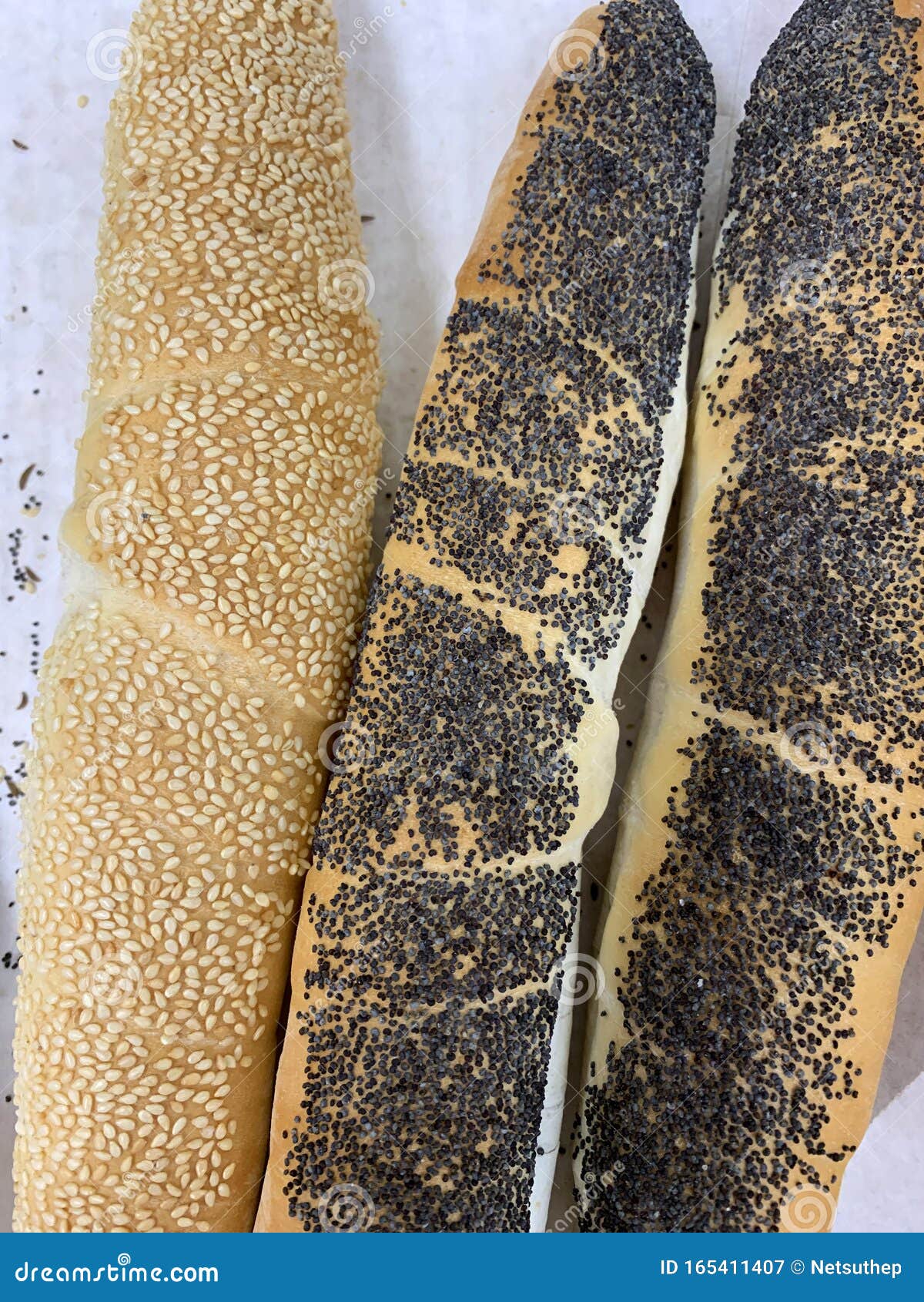 Baked Bread Topping with Sesame Seeds Stock Image - Image of food ...