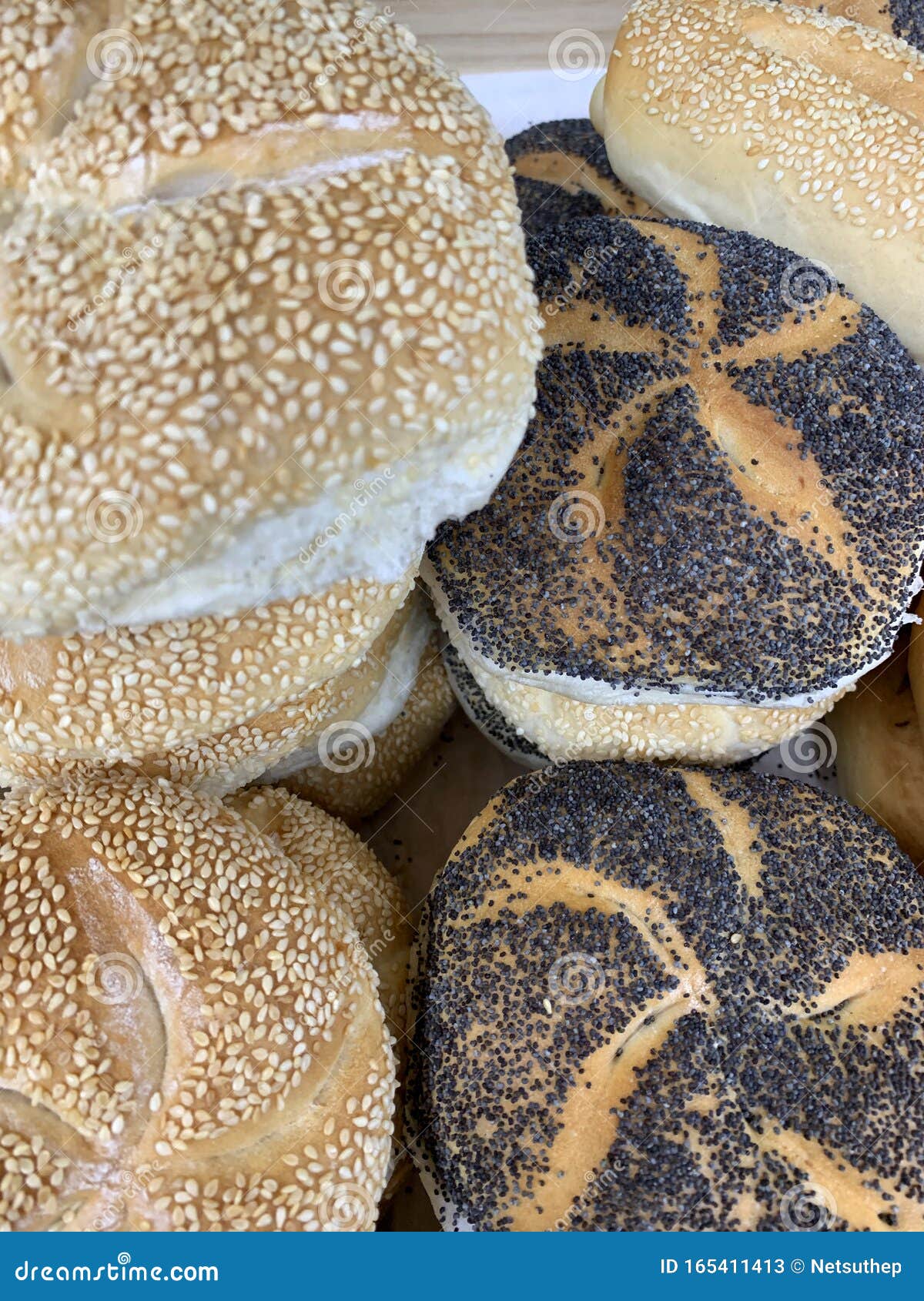 Baked Bread Topping with Sesame Seeds Stock Image - Image of clean ...