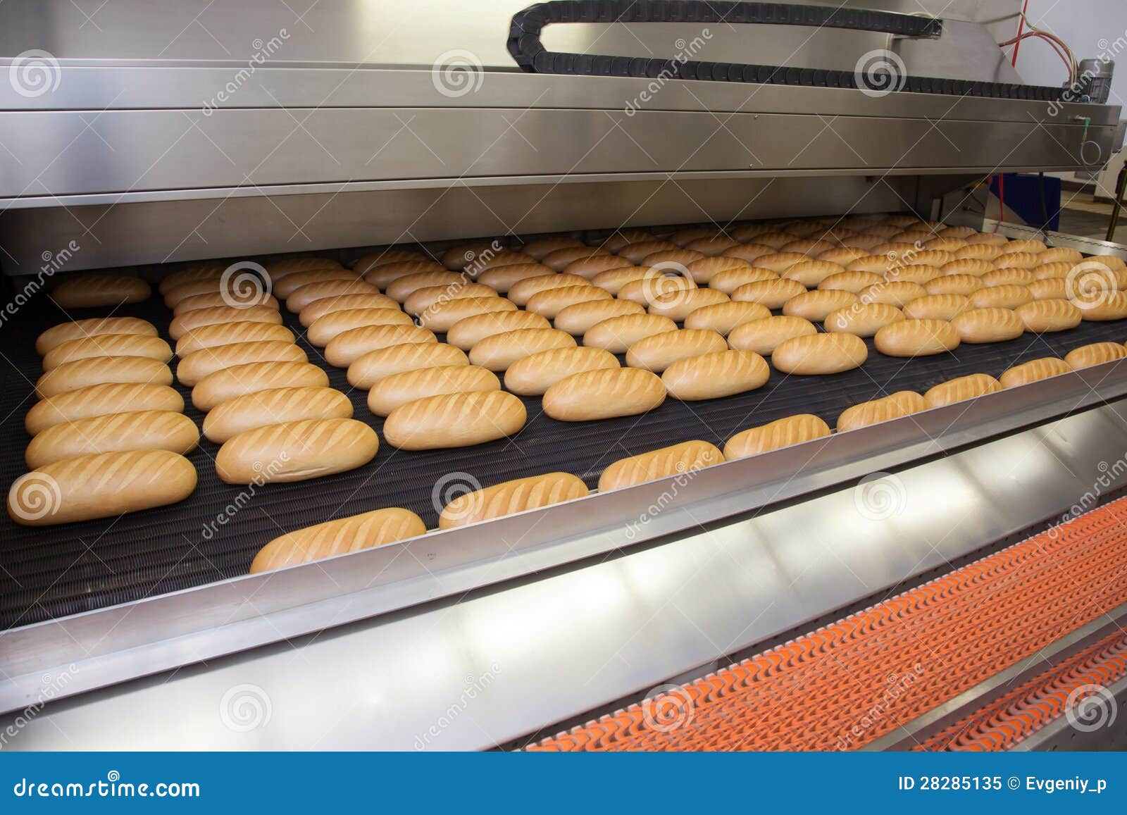 Baked Breads on the Production Stock Image - Image of pastry, brown ...