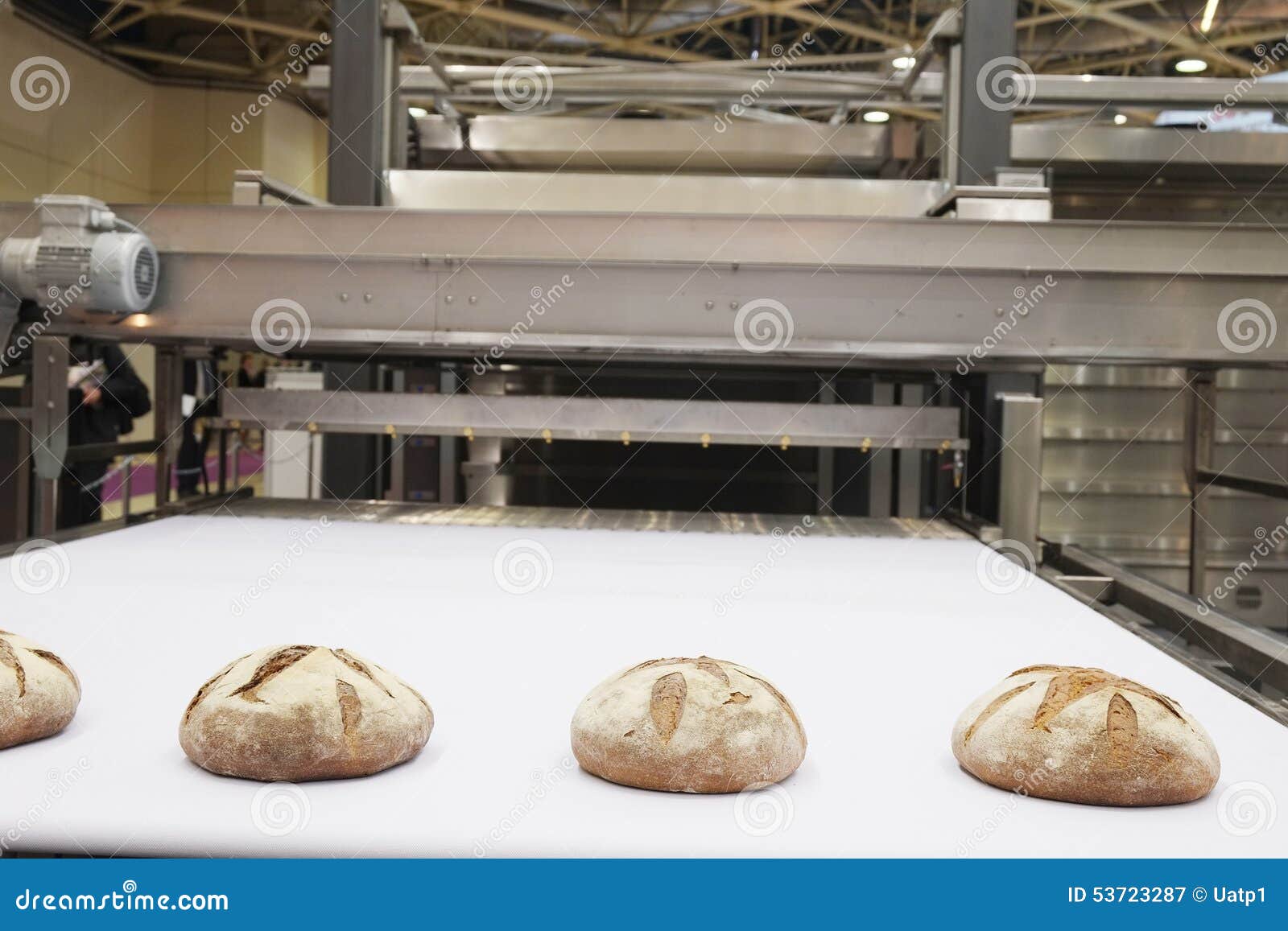 Baked Breads on Production Line Stock Image - Image of factory, wheat ...