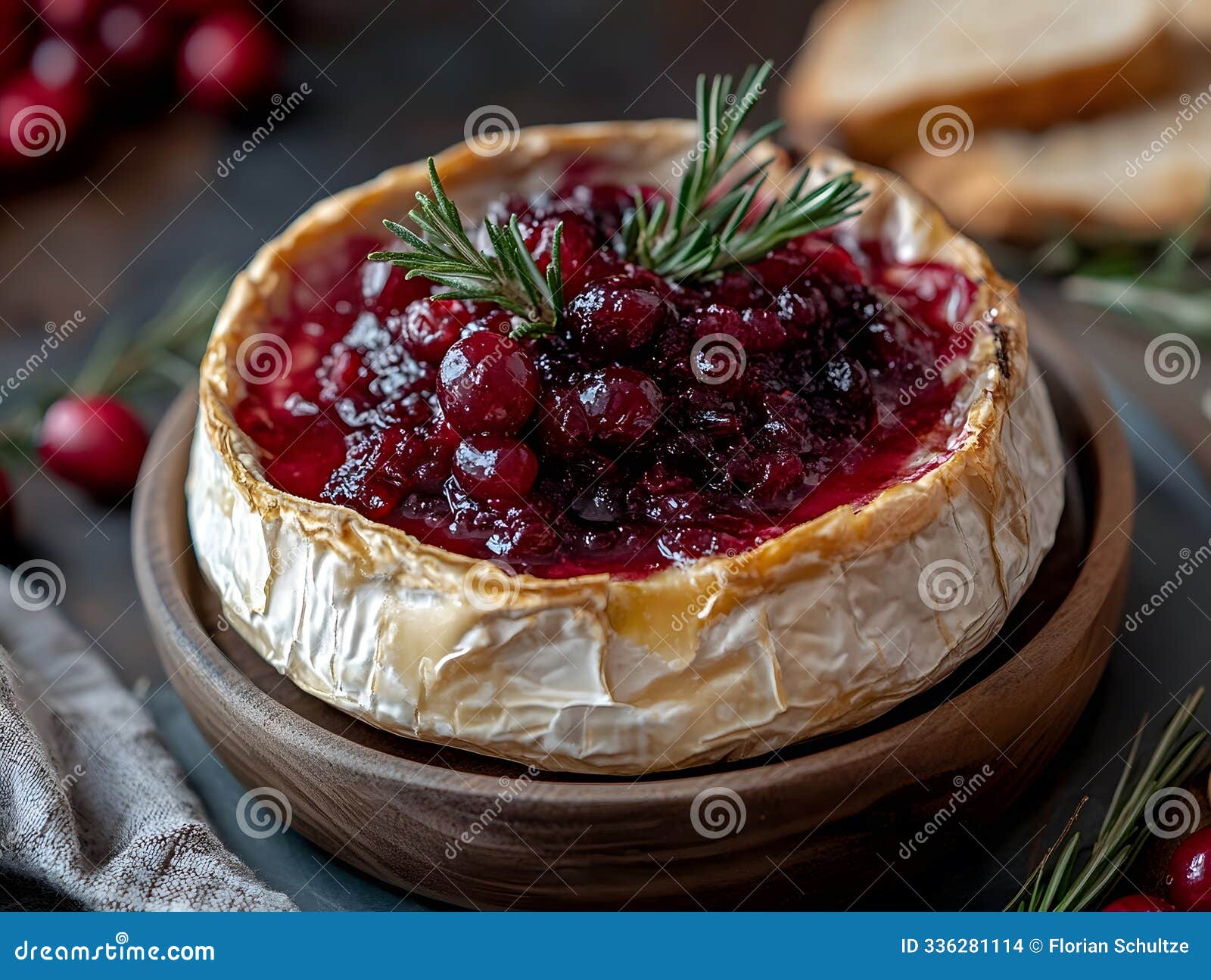 Baked Camembert with Cranberry Sauce Stock Illustration - Illustration ...