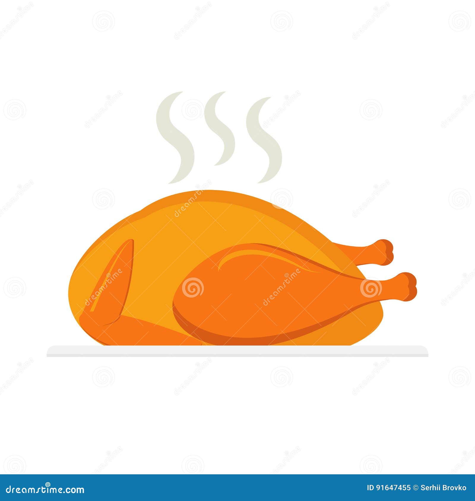 Baked Chicken. Vector Drawing | CartoonDealer.com #50891484