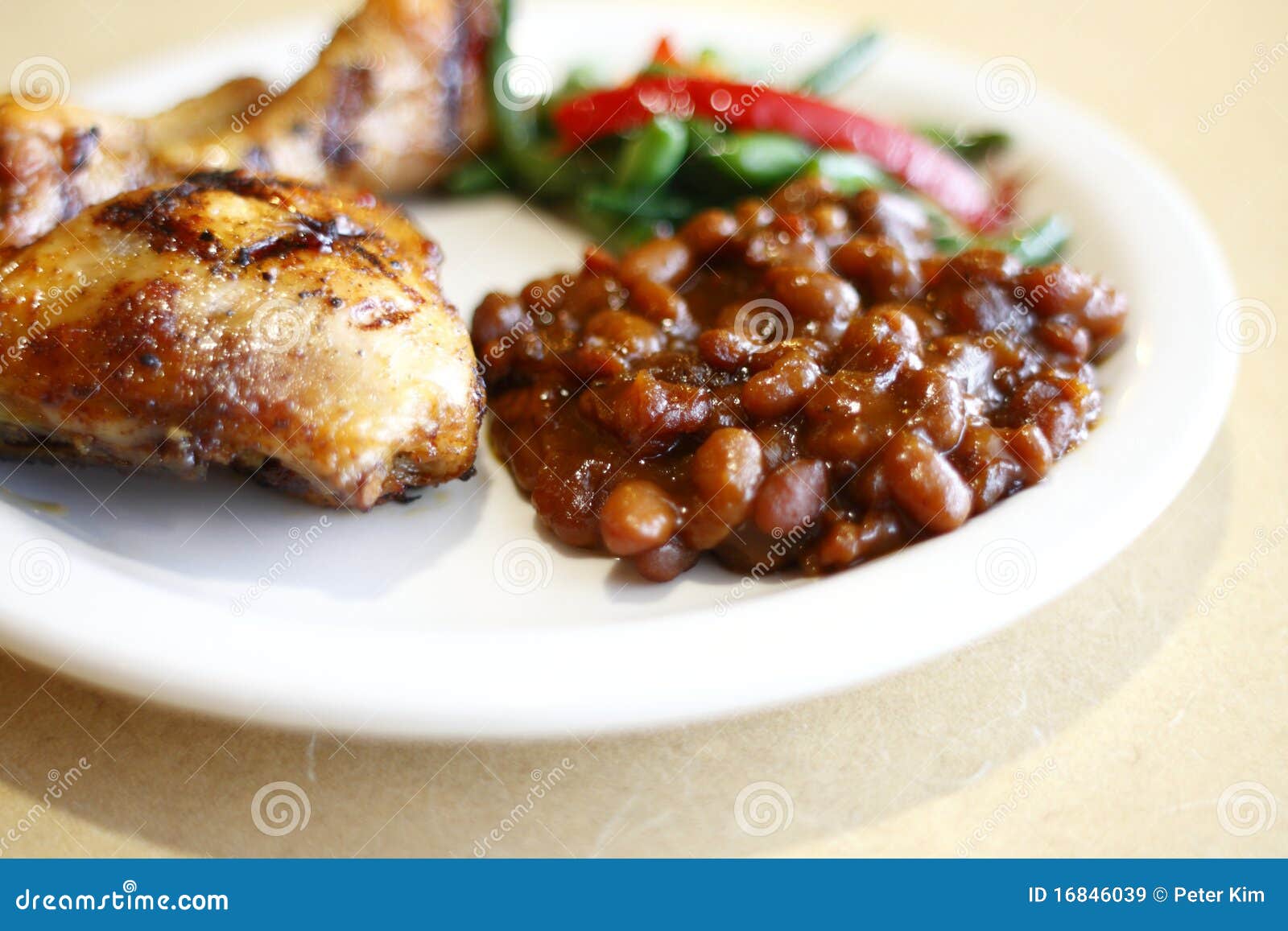 Baked chicken with sides stock image. Image of plate - 16846039