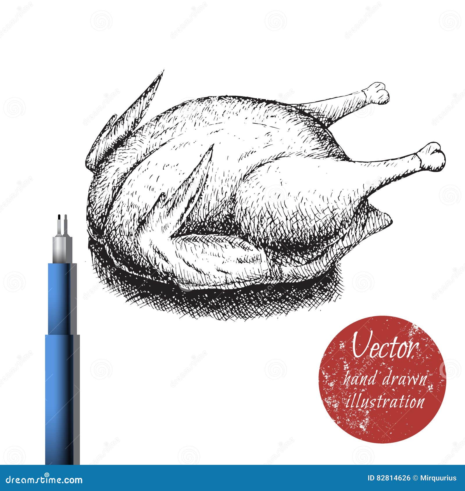 Baked Chicken. Vector Drawing | CartoonDealer.com #50891484