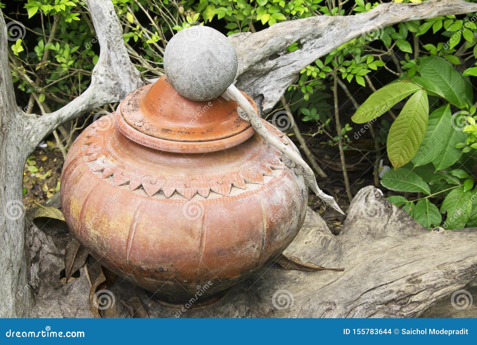 Baked clay water jar stock photo. Image of style, ancient - 155783644