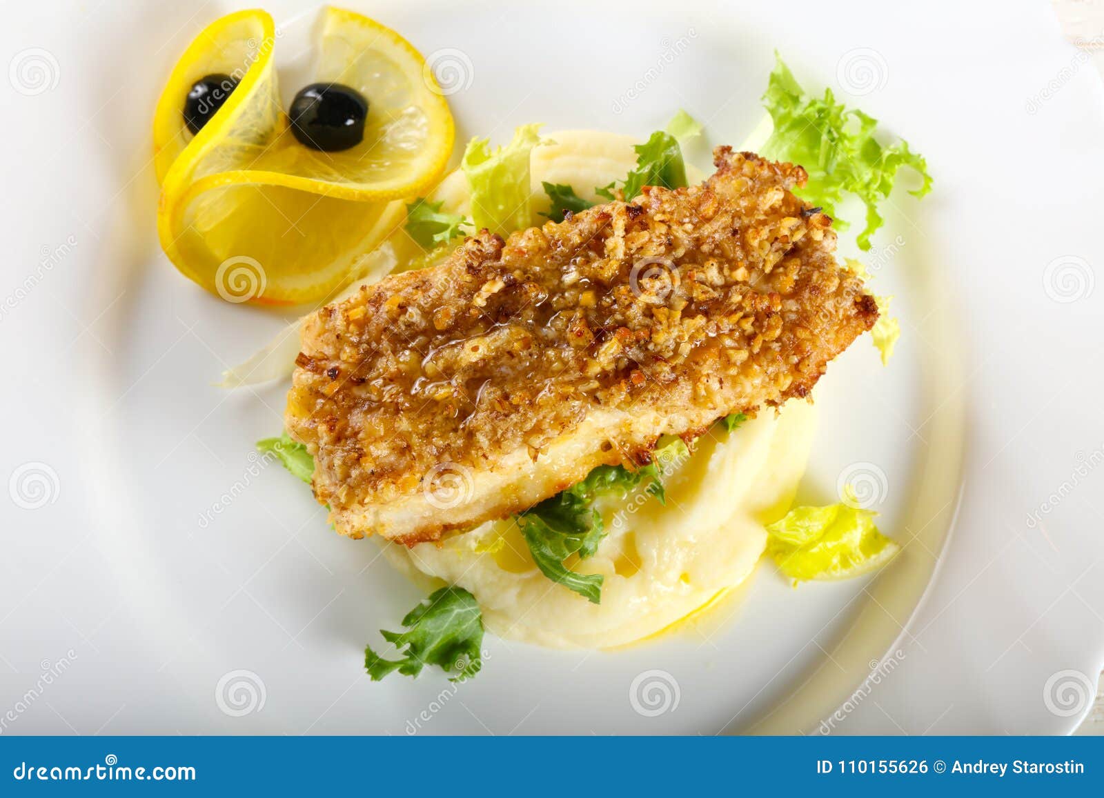 Cod Fish with Mashed Potato Stock Photo - Image of eating, fresh: 110155626