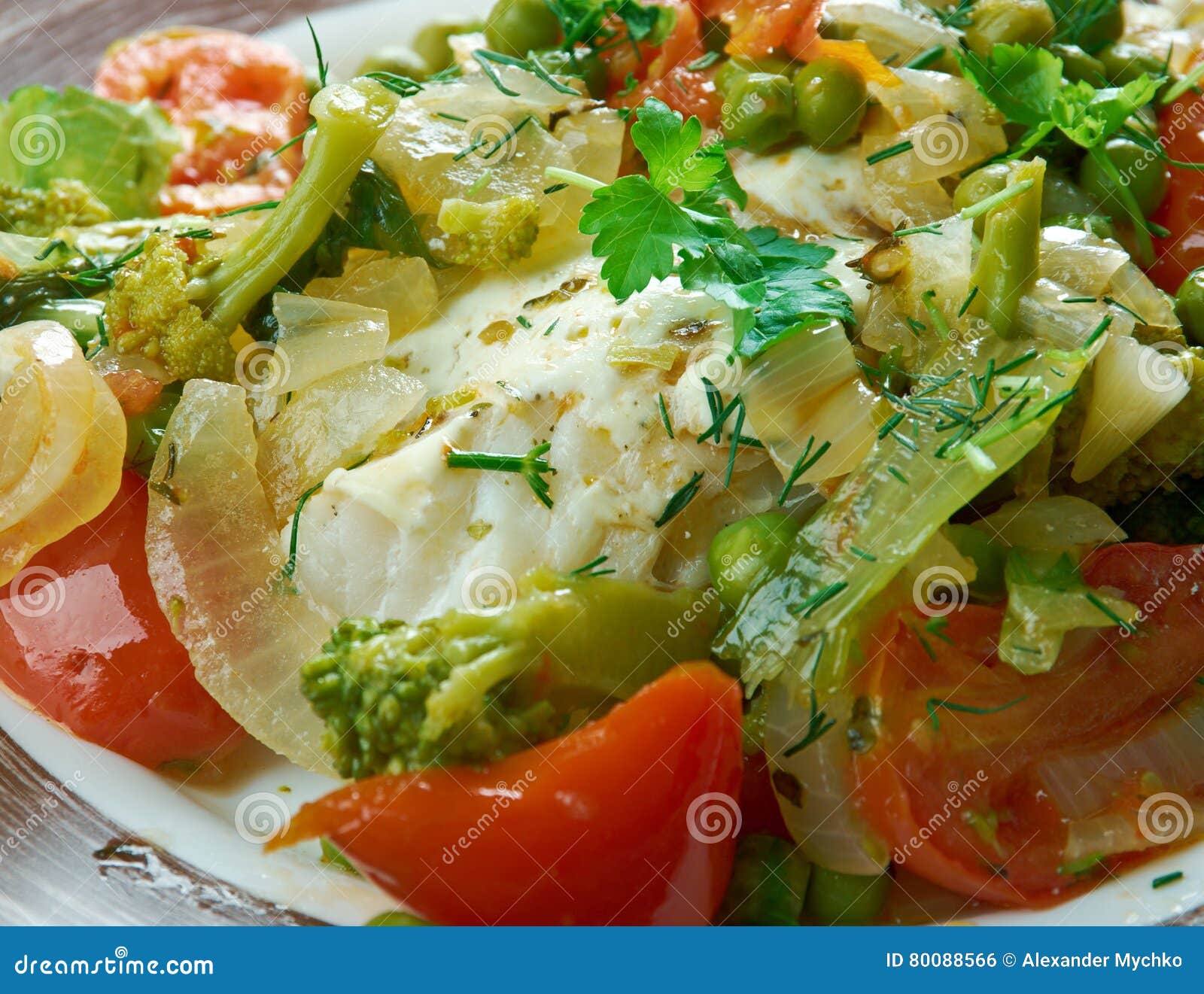 Baked Cod Provencal stock photo. Image of dish, sauce - 80088566