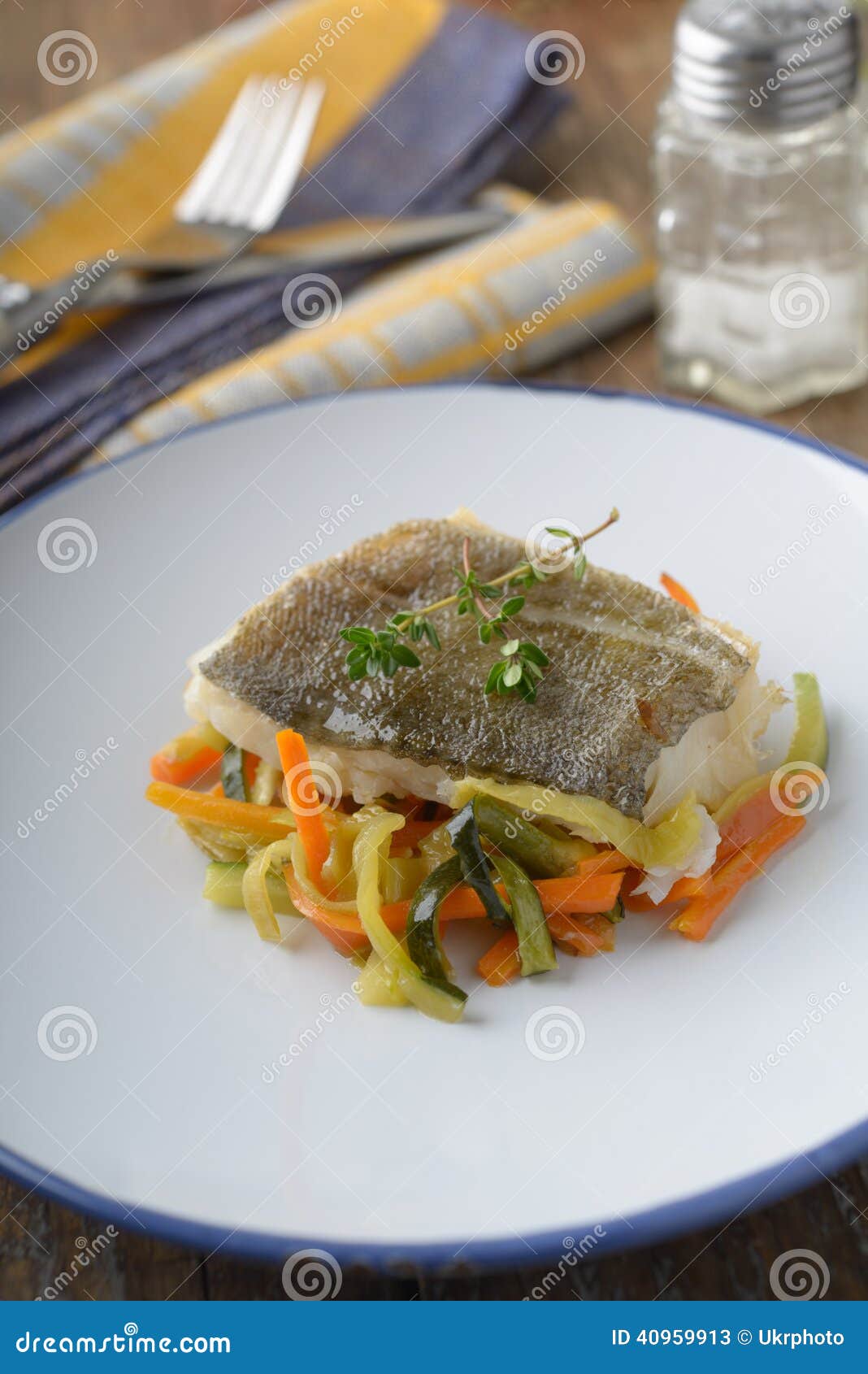 Baked cod with vegetables stock image. Image of carrot - 40959913
