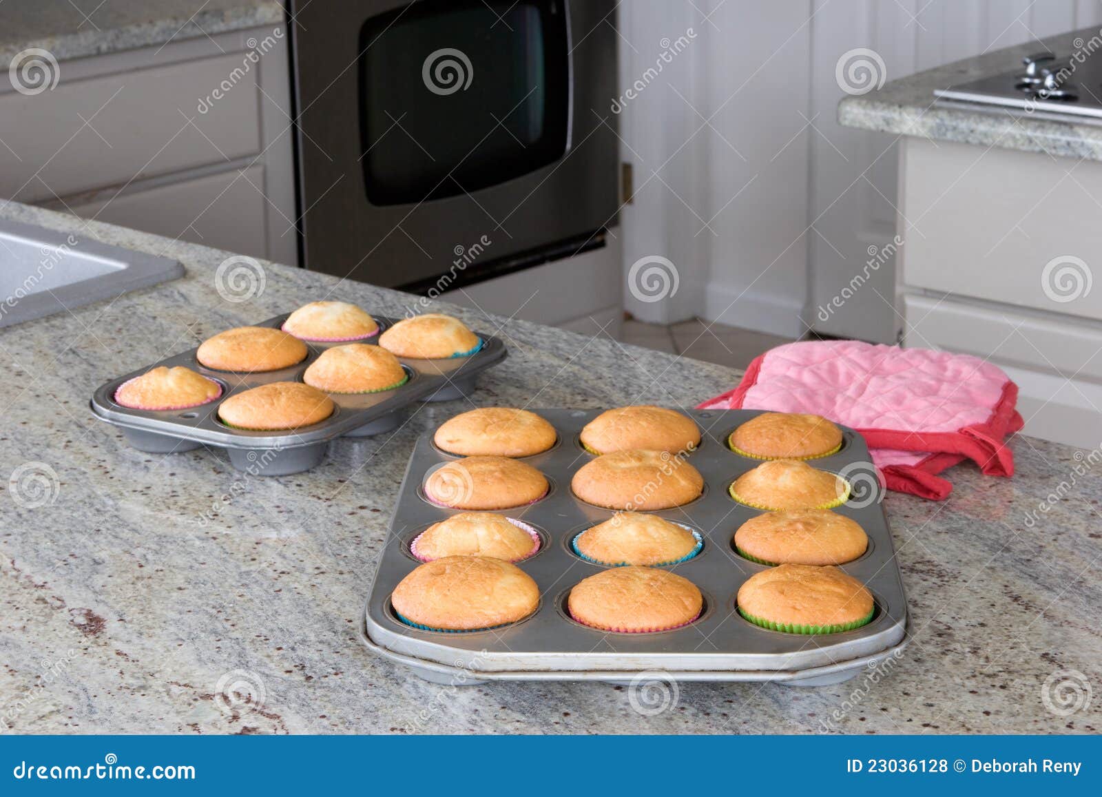 Baked Cupcakes on the Kitchen Counter Stock Photo - Image of homemade ...