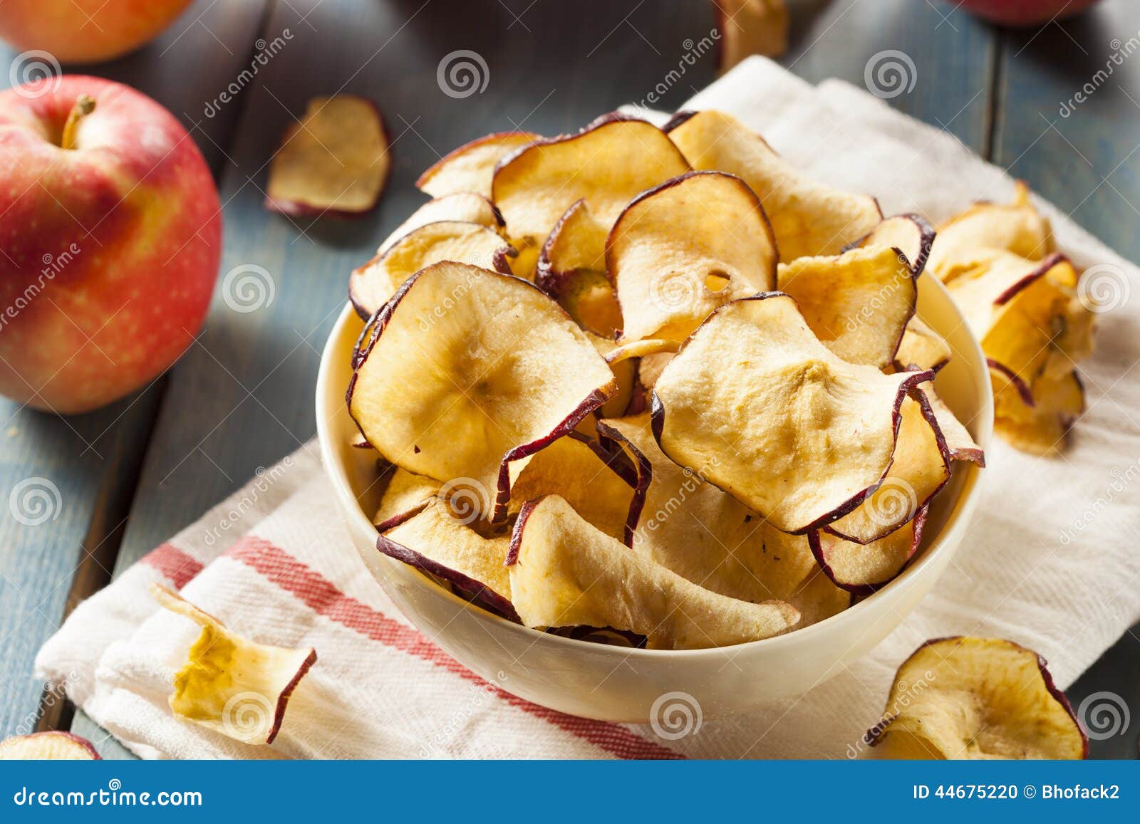 Baked Dehydrated Apples Chips Stock Photo - Image of healthy, sweet ...