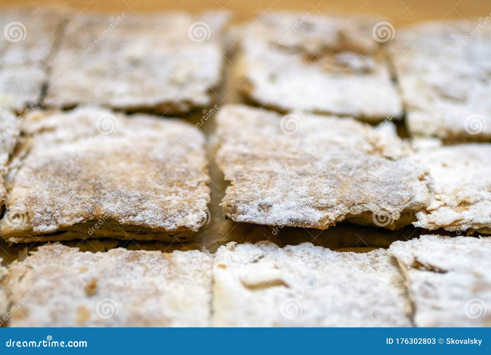 Baked Dough Sheets of a Napoleon Cake Stock Image - Image of snack ...