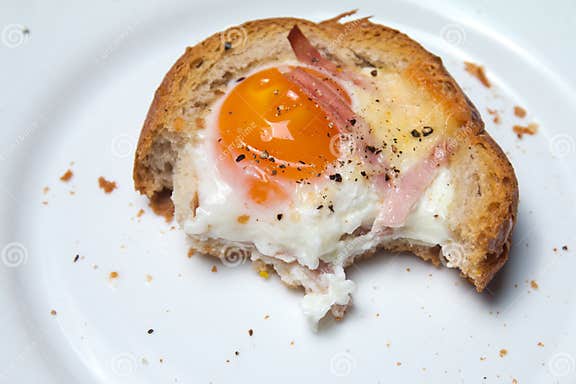 Baked egg stock photo. Image of bake, cuisine, croissant - 84186718