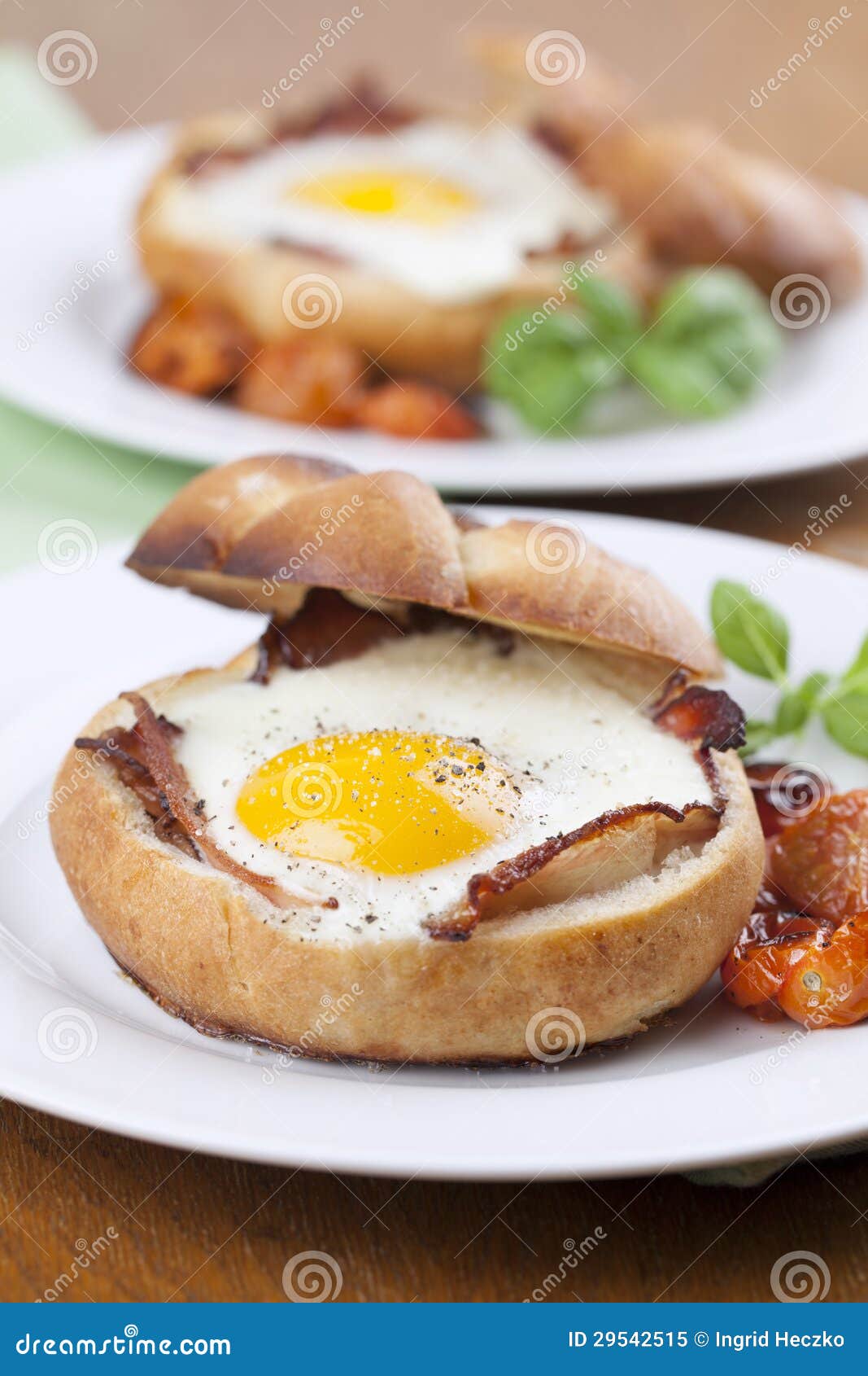 Baked Eggs And Bacon Stock Image Image Of Grilled Ingredient 29542515