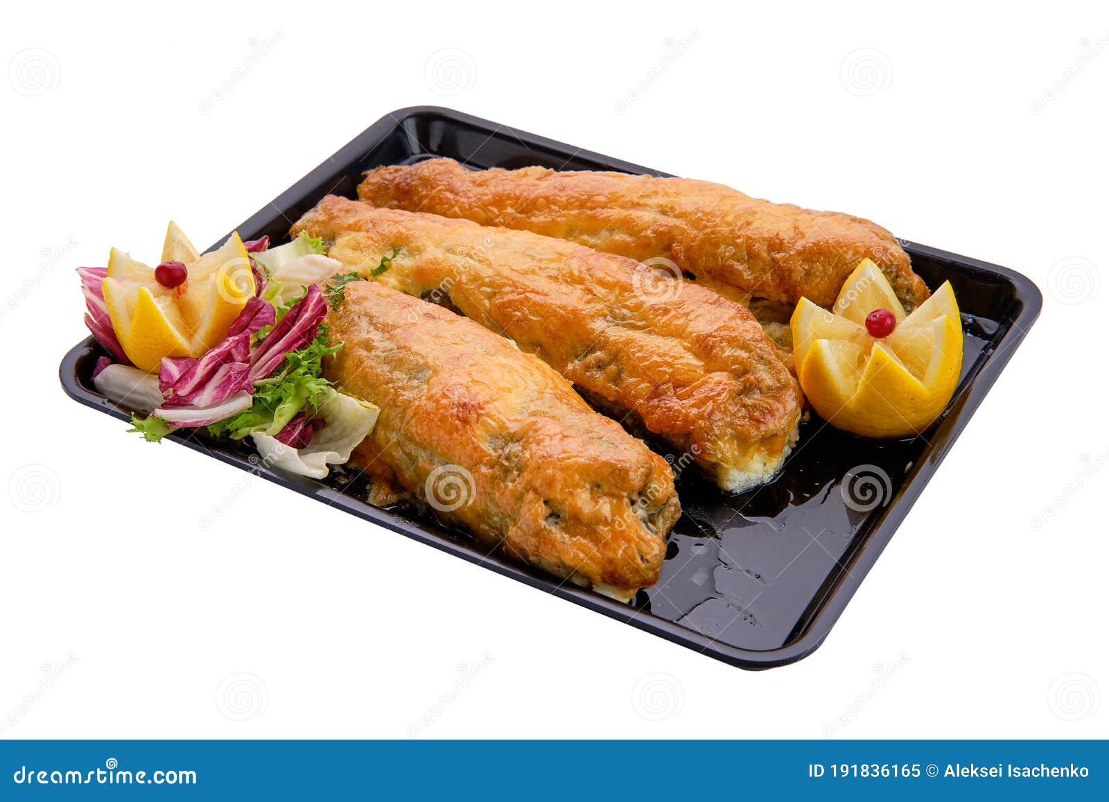 Fish In Batter. Homemade Battered Fish Fry On The Plate Stock Image ...