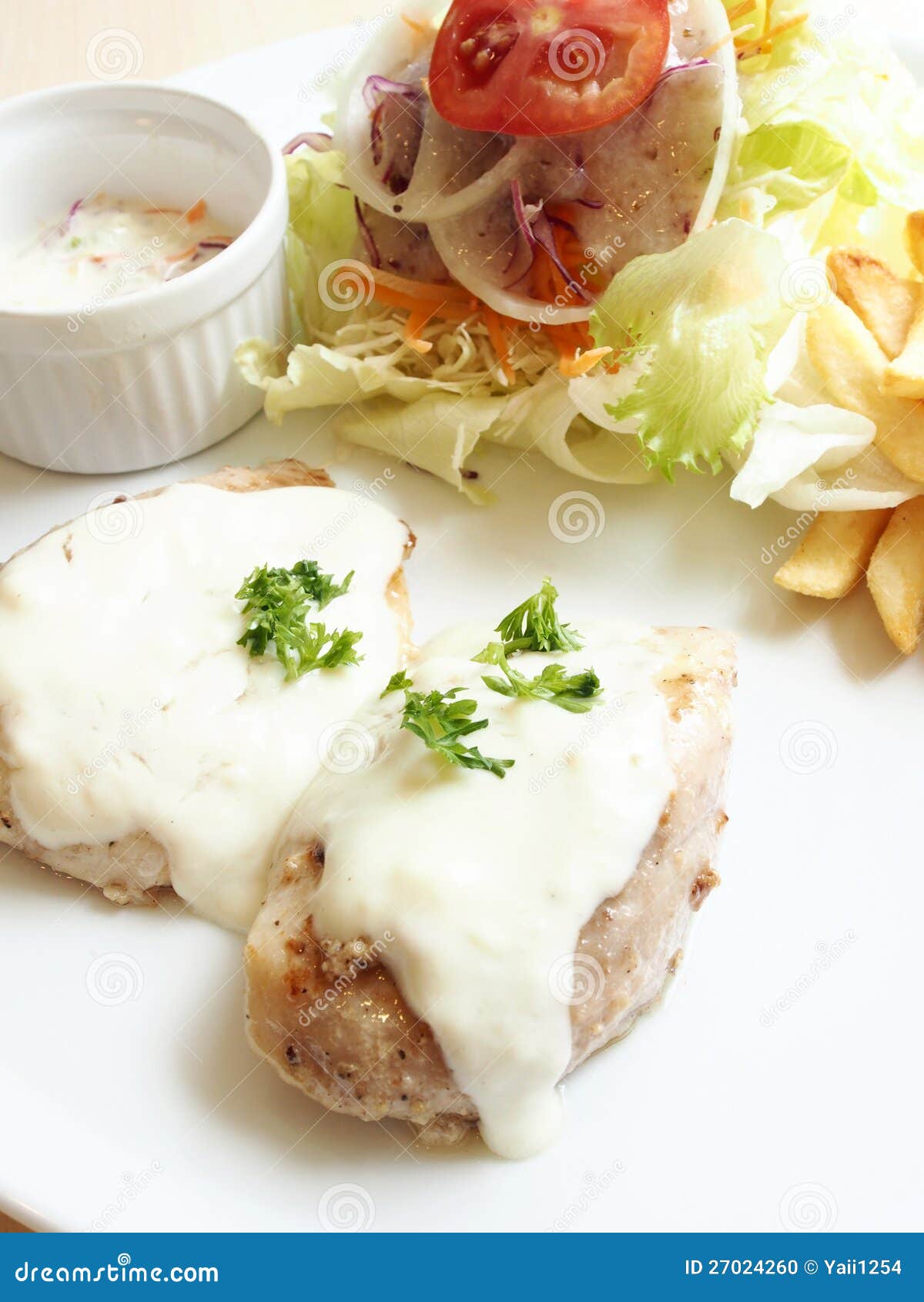 Baked fish white sauce stock photo. Image of meal, fruit - 27024260