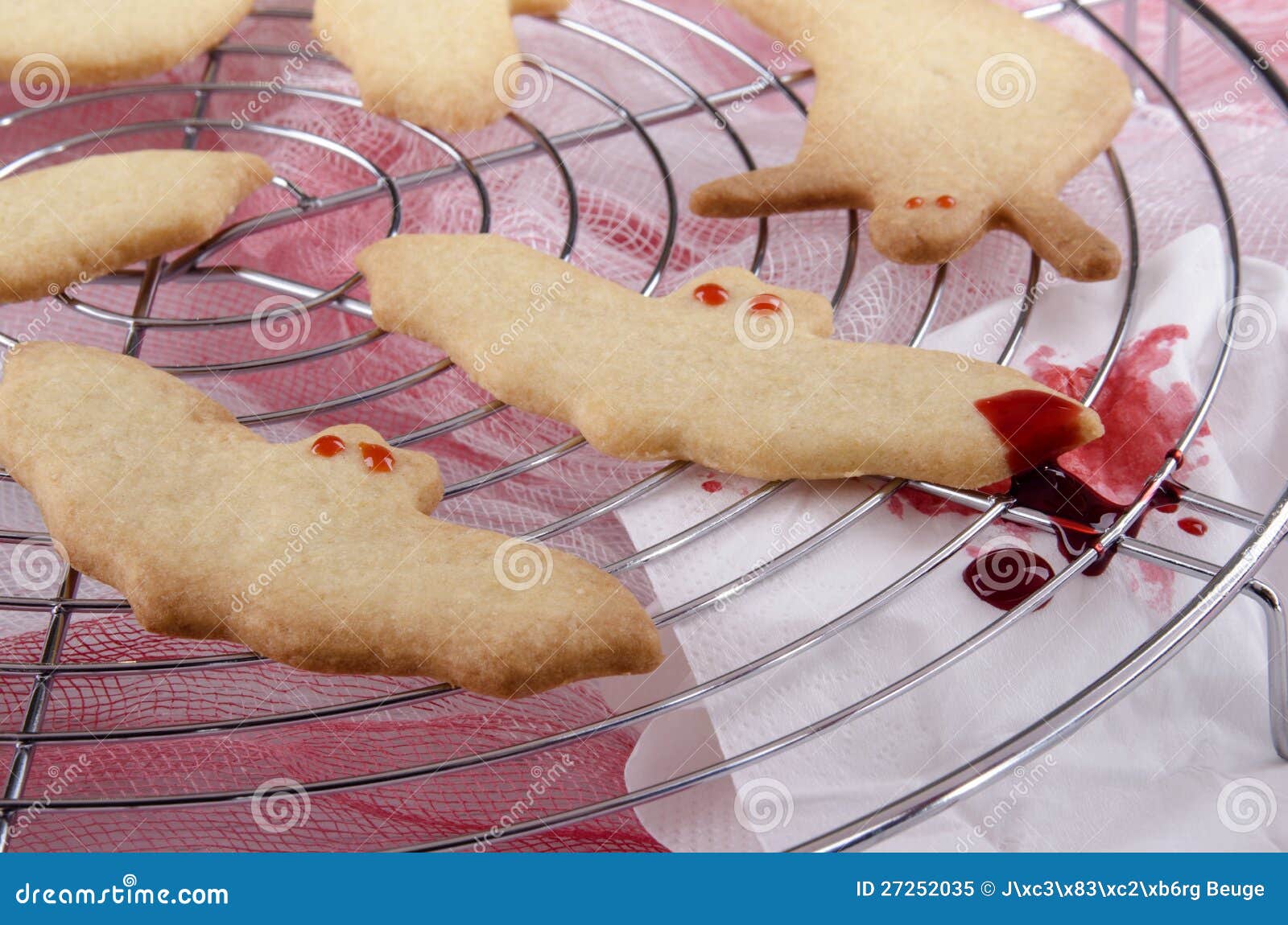 Baked Halloween Cookies on a Baking Tray Stock Image - Image of blood ...
