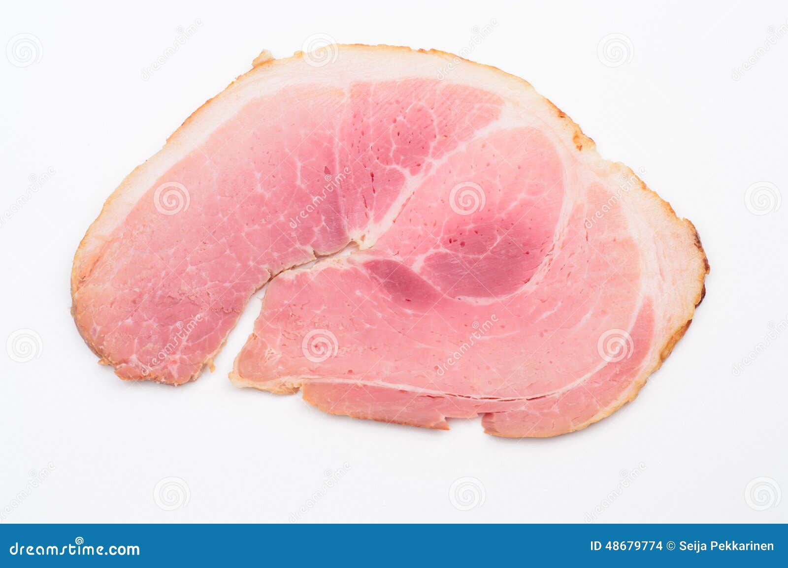 Baked ham slice closeup stock photo. Image of closeup - 48679774
