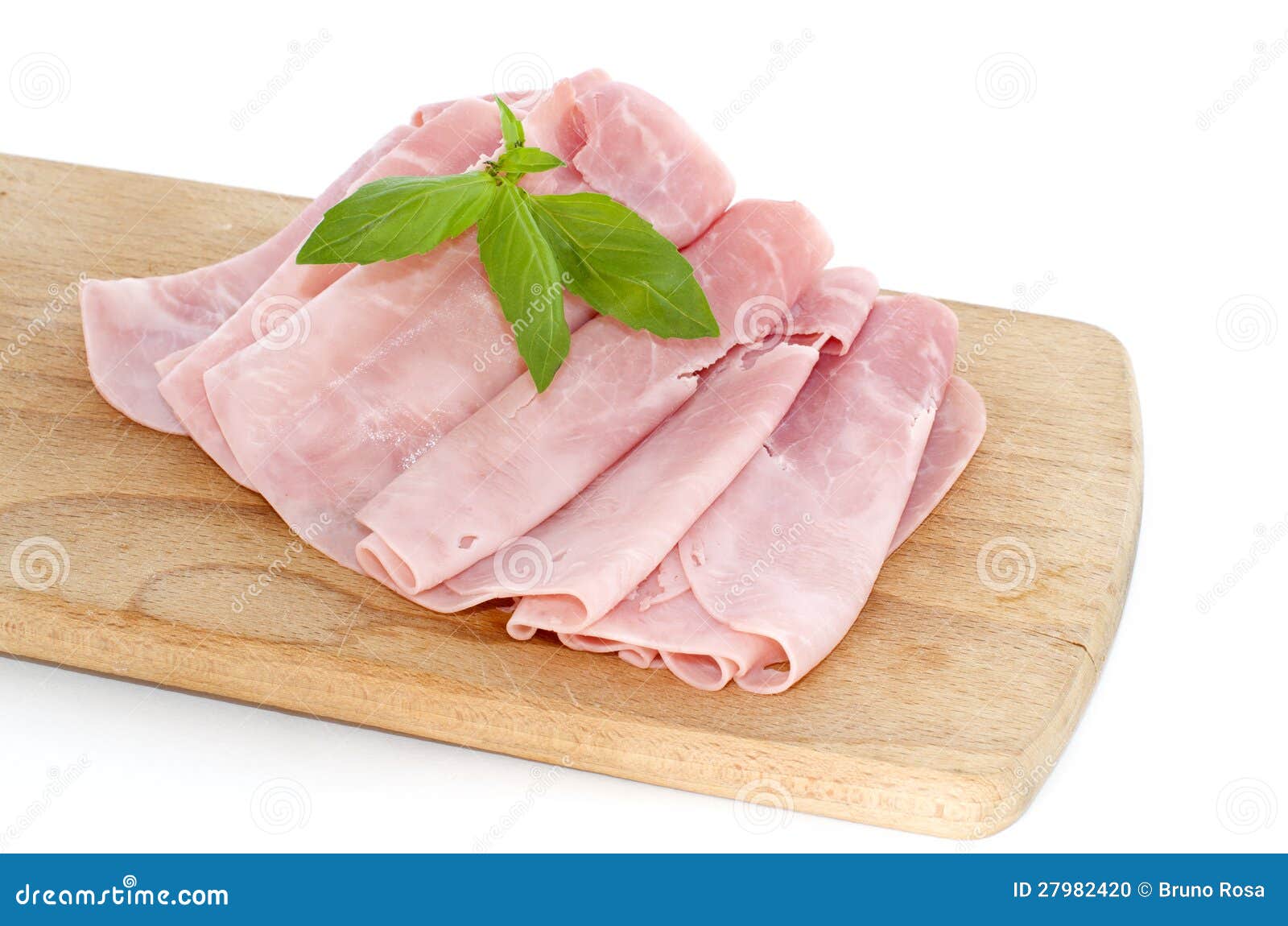 Baked Ham with Slices on Wooden Board Stock Photo - Image of pink ...