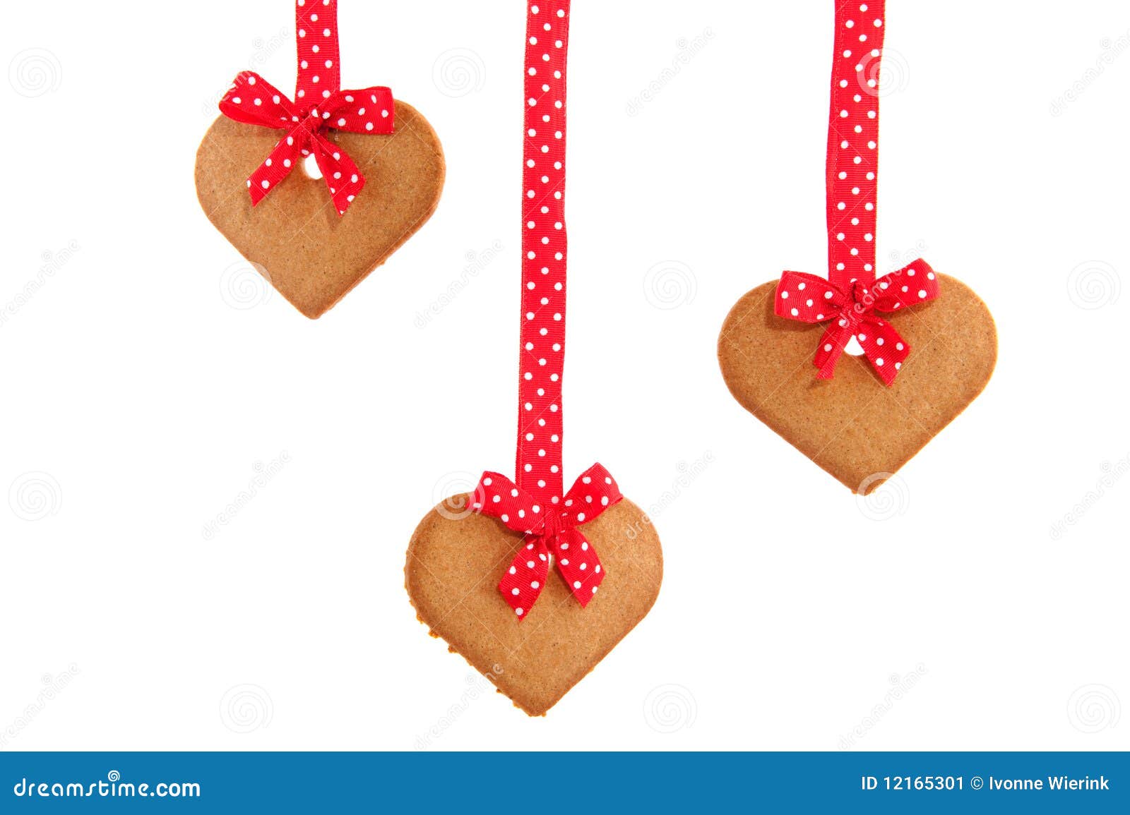 Baked Hanging Gingerbread Hearts Stock Image - Image of dotted, culture ...