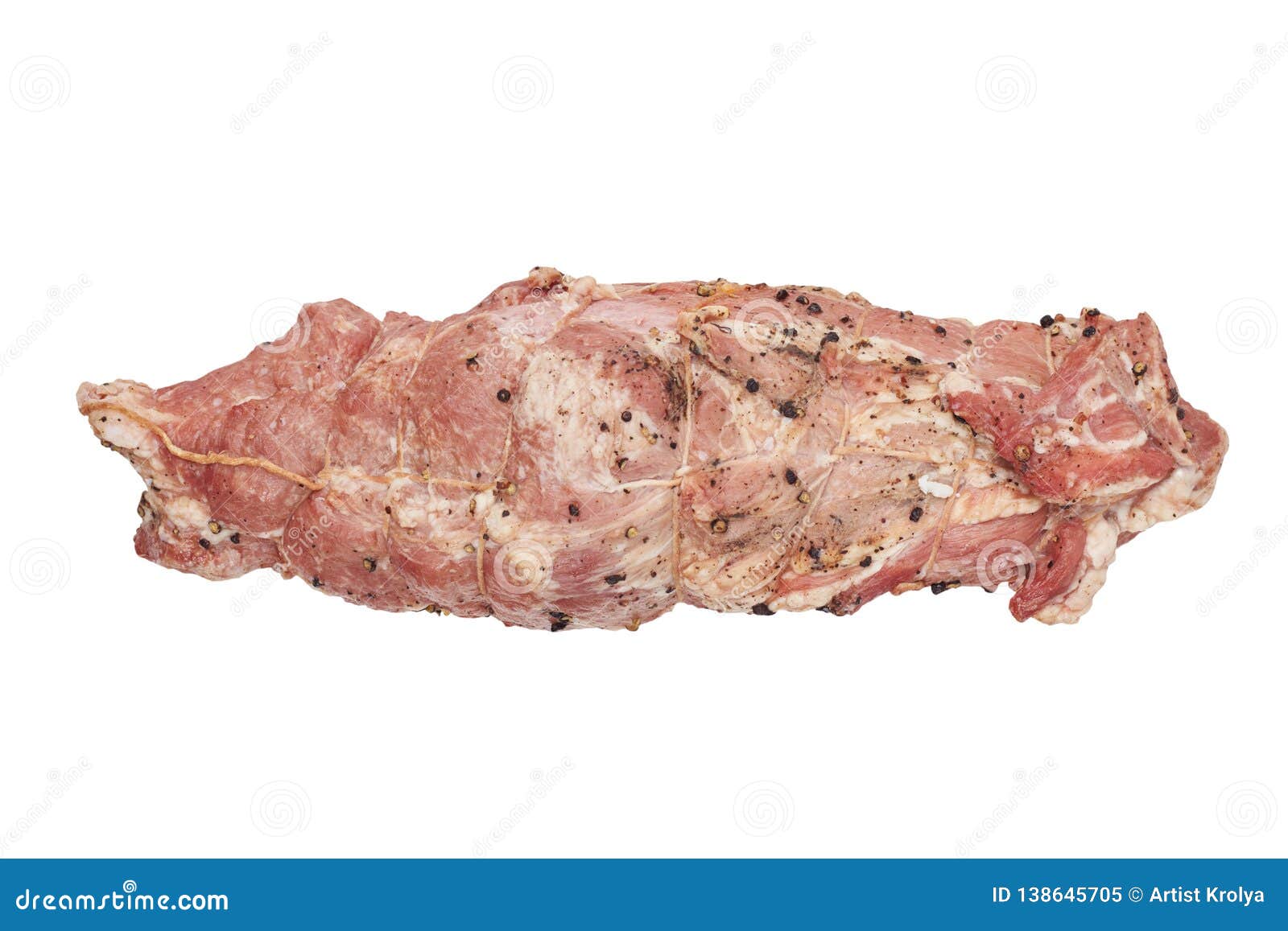 Baked Homemade Meat Isolated on White Background. Stock Image - Image ...