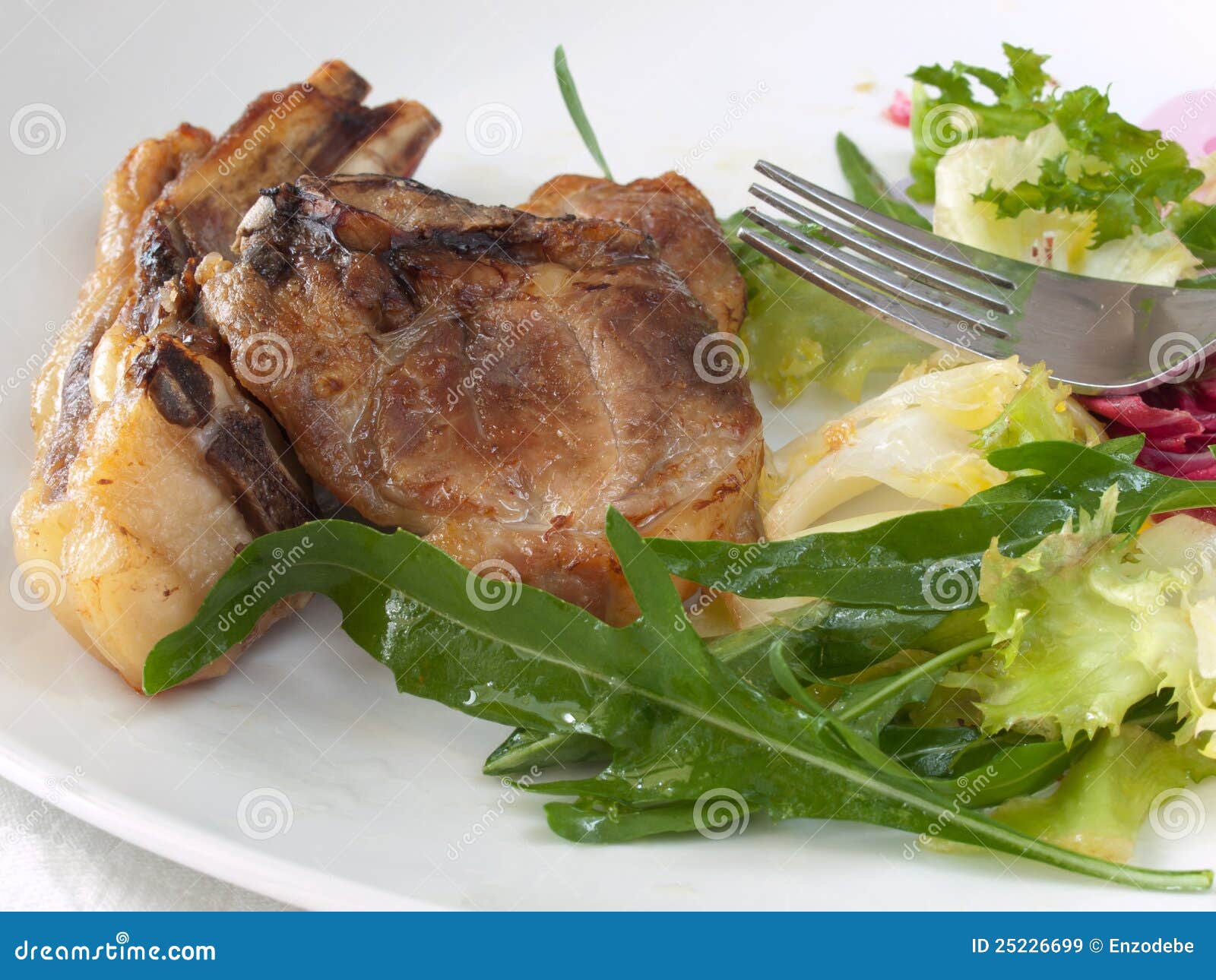 Baked lamb stock image. Image of salad, beef, grilled - 25226699
