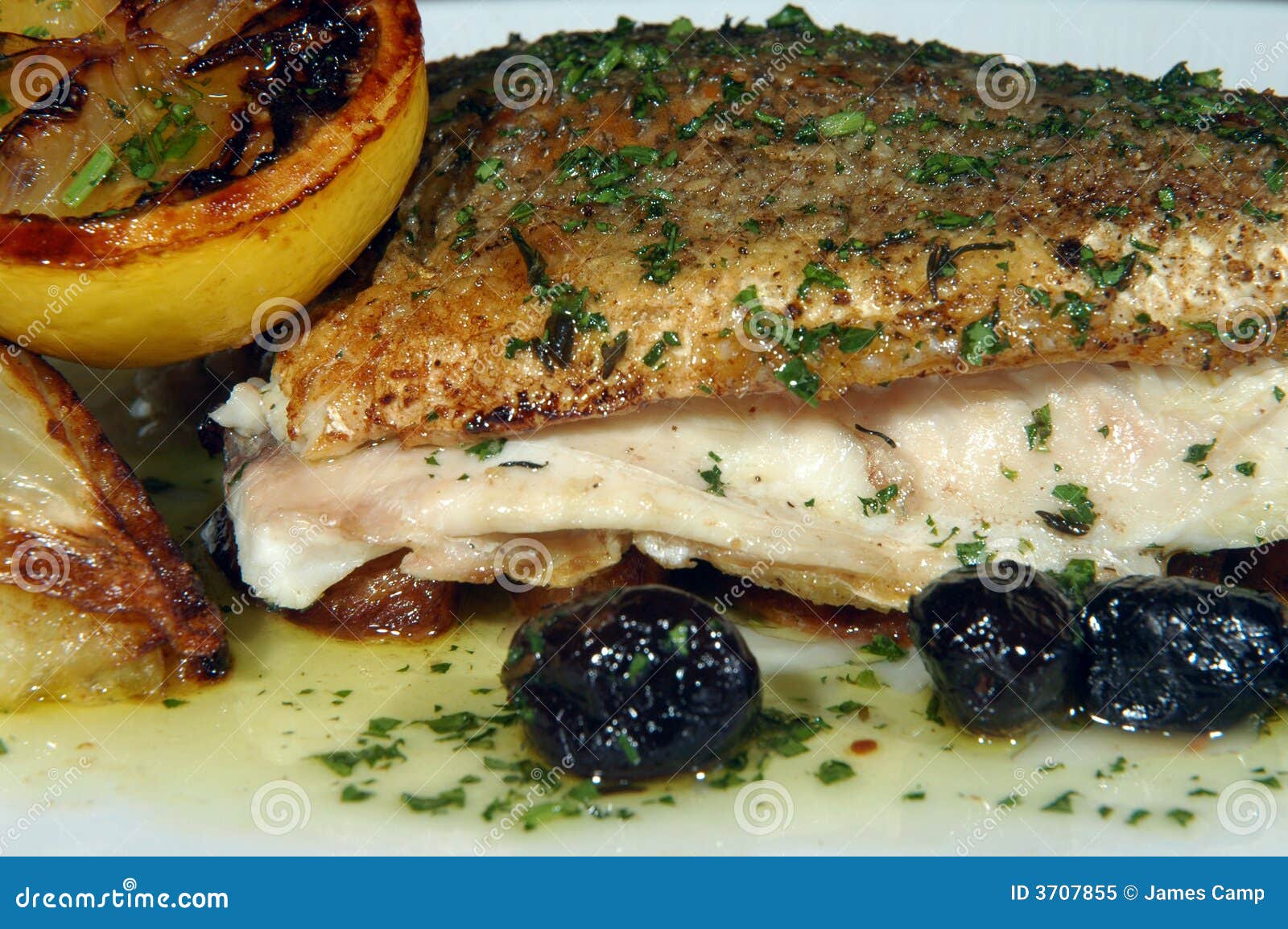 Baked lavraki stock image. Image of baked, black, white - 3707855