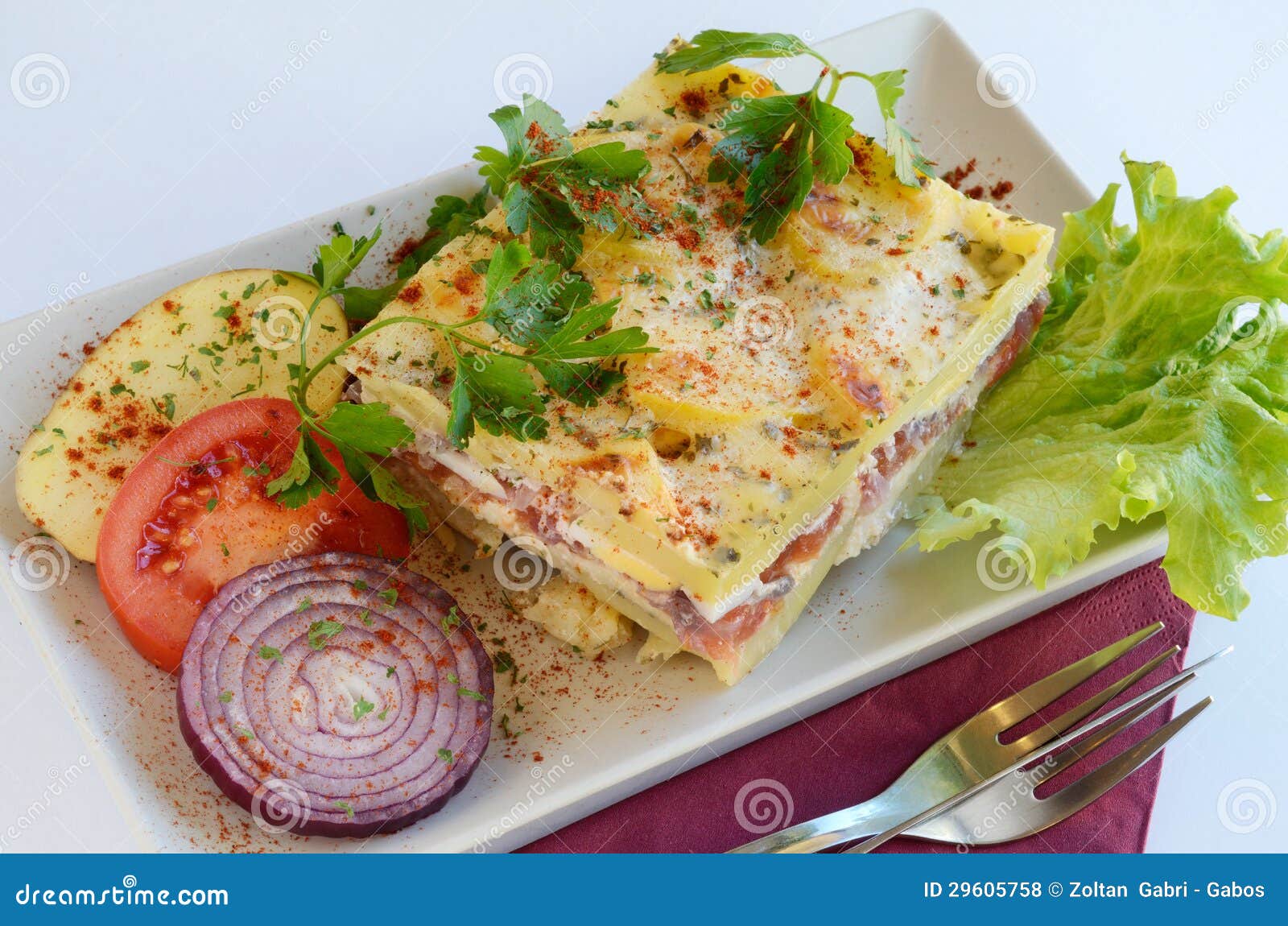 Baked layered potato stock photo. Image of lunch, bulb - 29605758