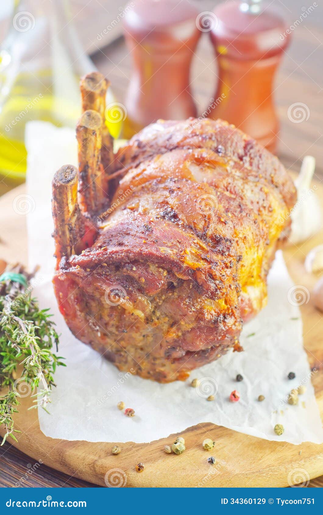 Baked meat stock image. Image of closeup, main, good - 34360129