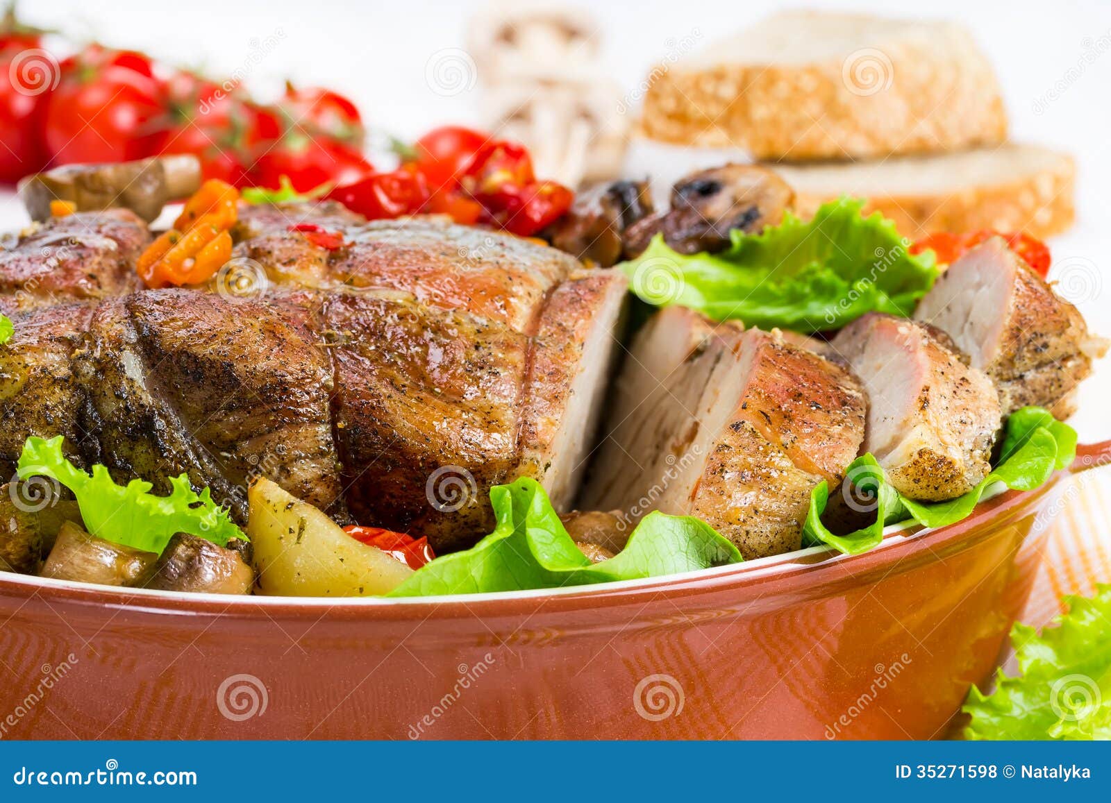 Baked meat stock photo. Image of bacon, gourmet, background - 35271598