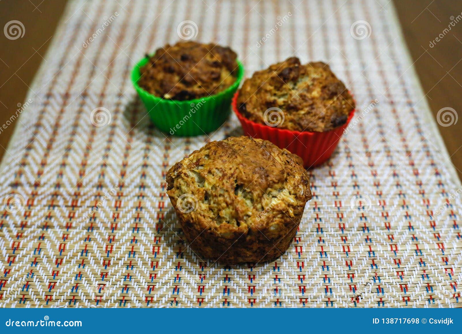 Baked Muffins in Baking Dish Stock Photo - Image of junk, bacon: 138717698